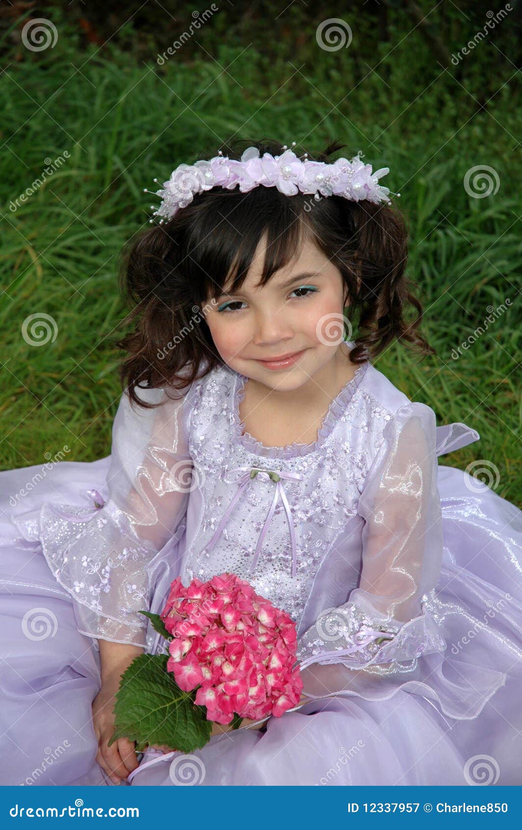 Little Princess stock image. Image of happy, purple, hydrangeas - 12337957