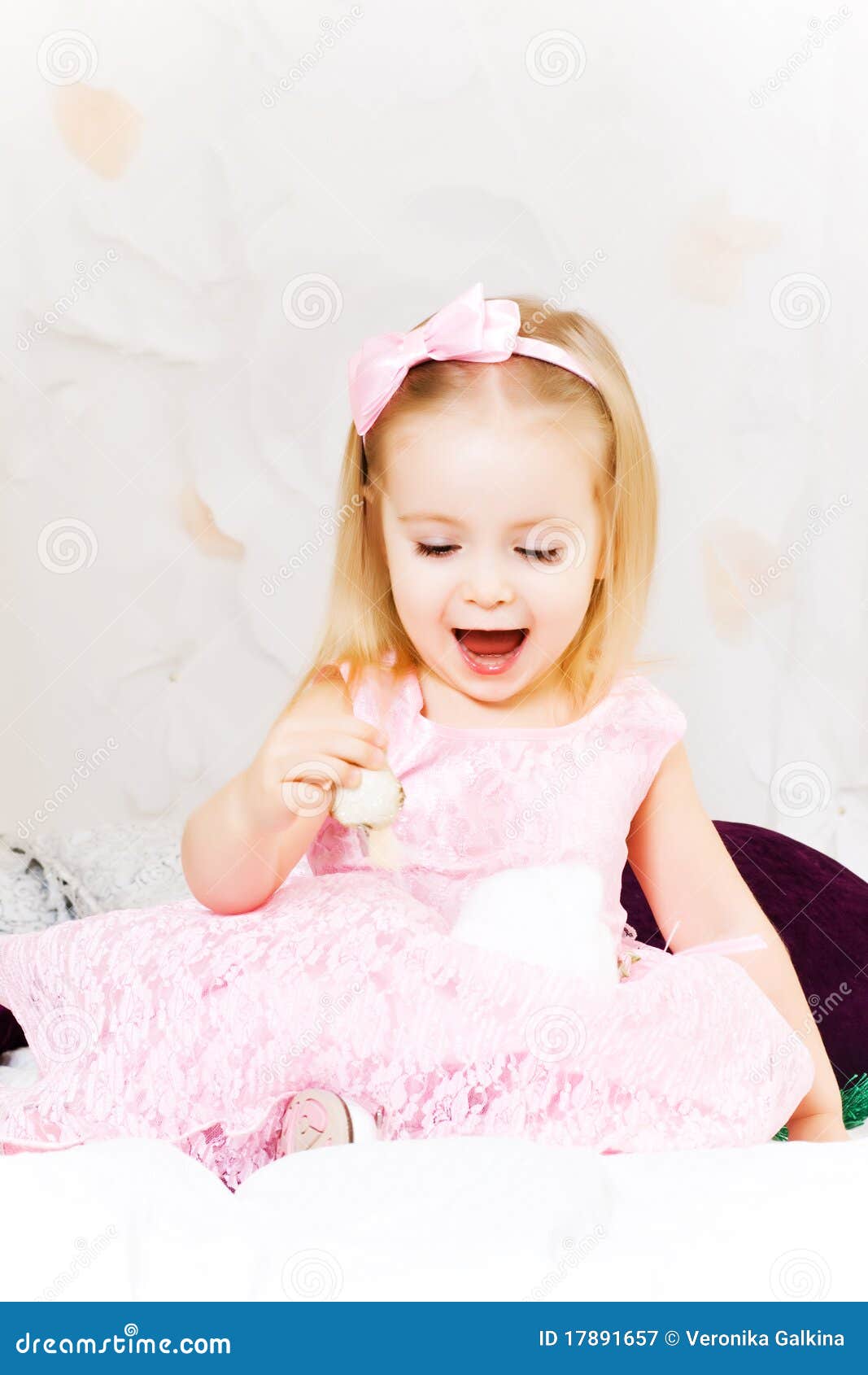 Little princess stock image. Image of girl, blue, expression - 17891657