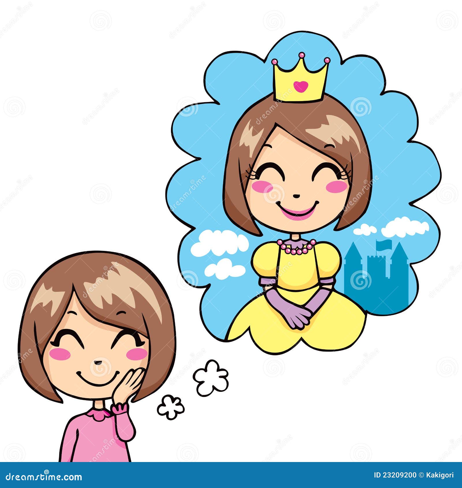 Little Princess Dream stock vector. Illustration of portrait - 23209200