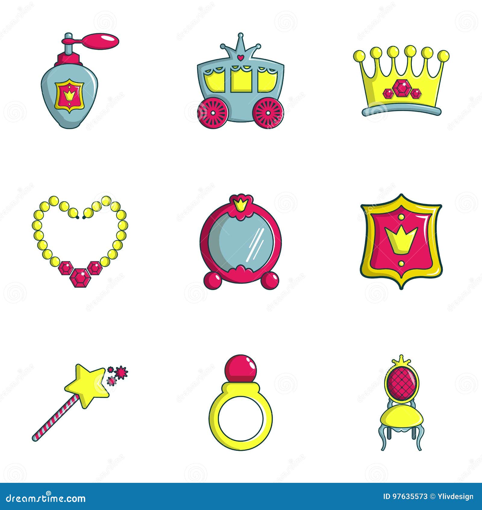 Princess Icons Design Vector Illustration | CartoonDealer.com #40310368