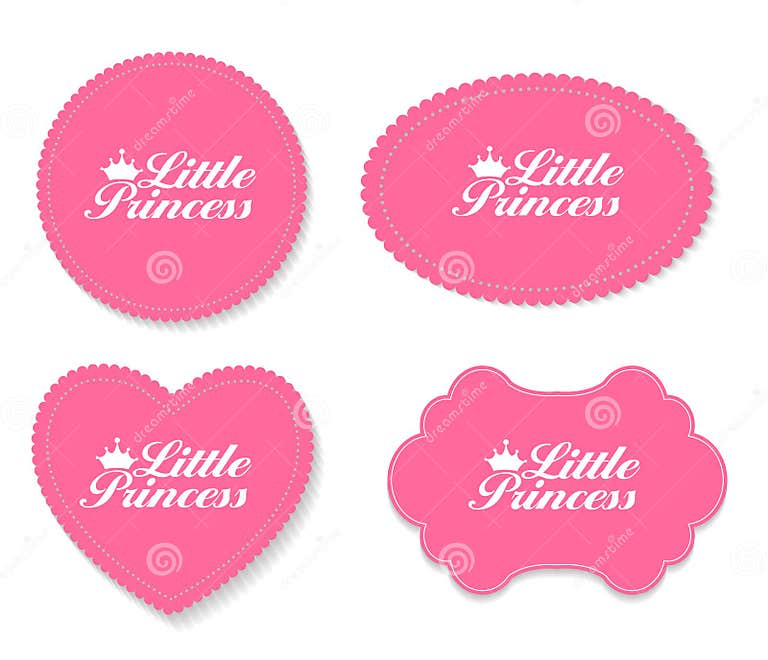 Little Princess Label Set Vector Illustration Stock Vector ...