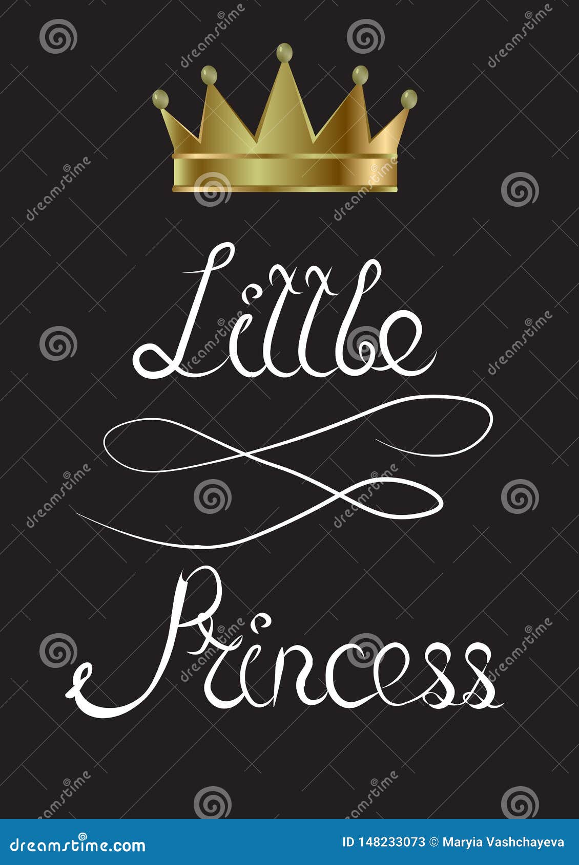 Little princess text stock vector. Illustration of greeting - 148233073