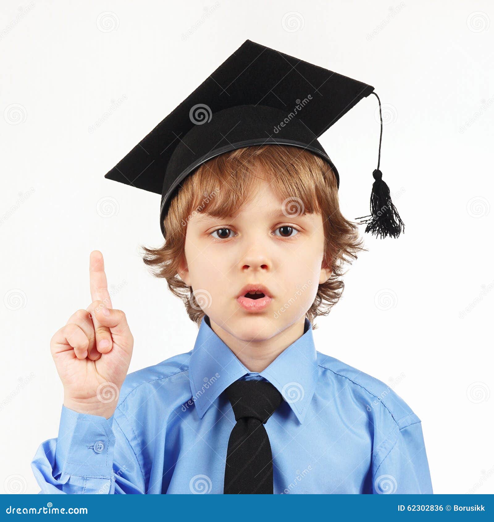Little Professor in Academic Hat on White Background Stock Photo ...
