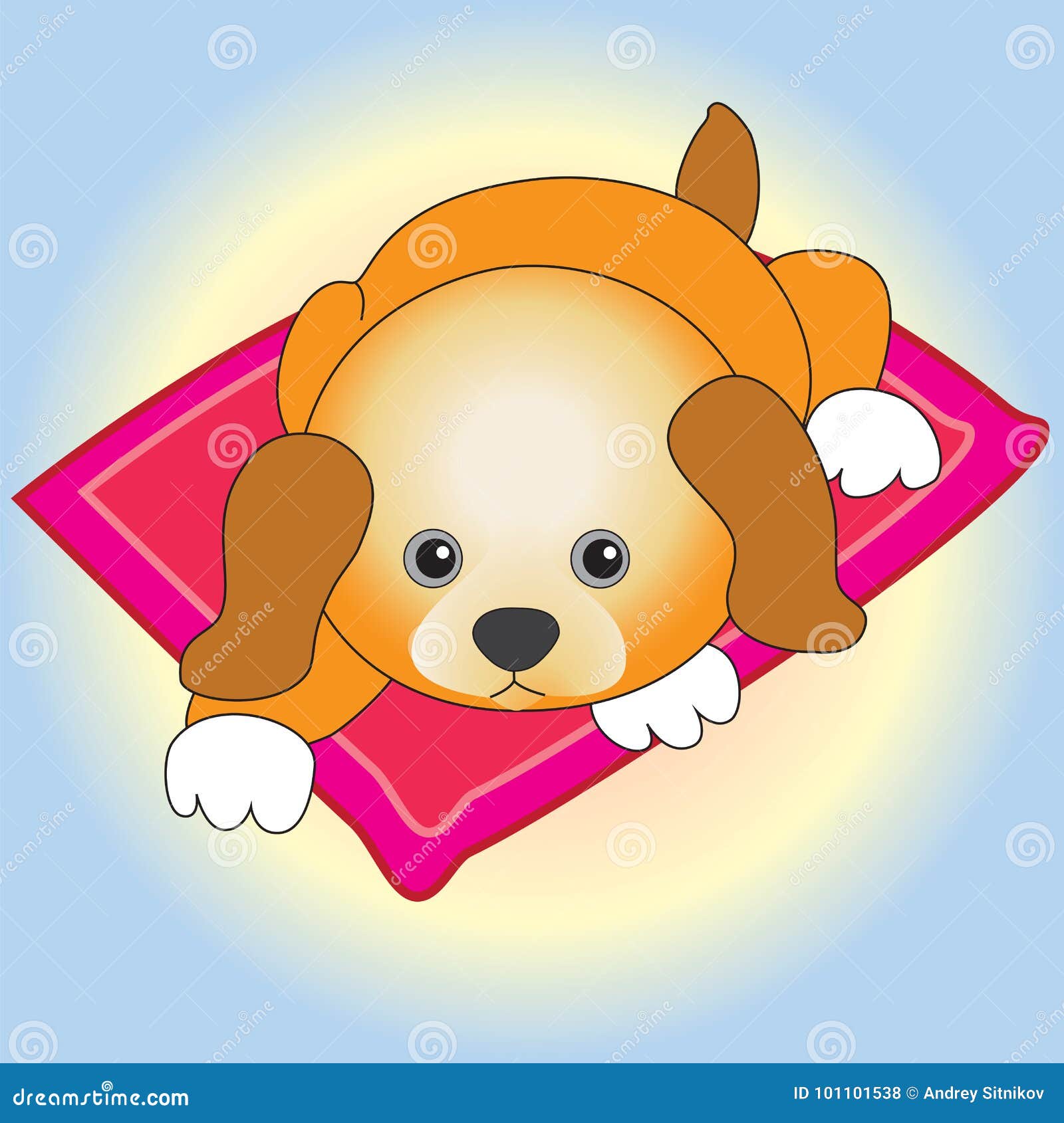 A Little Puppy Resting on the Rug. Stock Vector - Illustration of ...