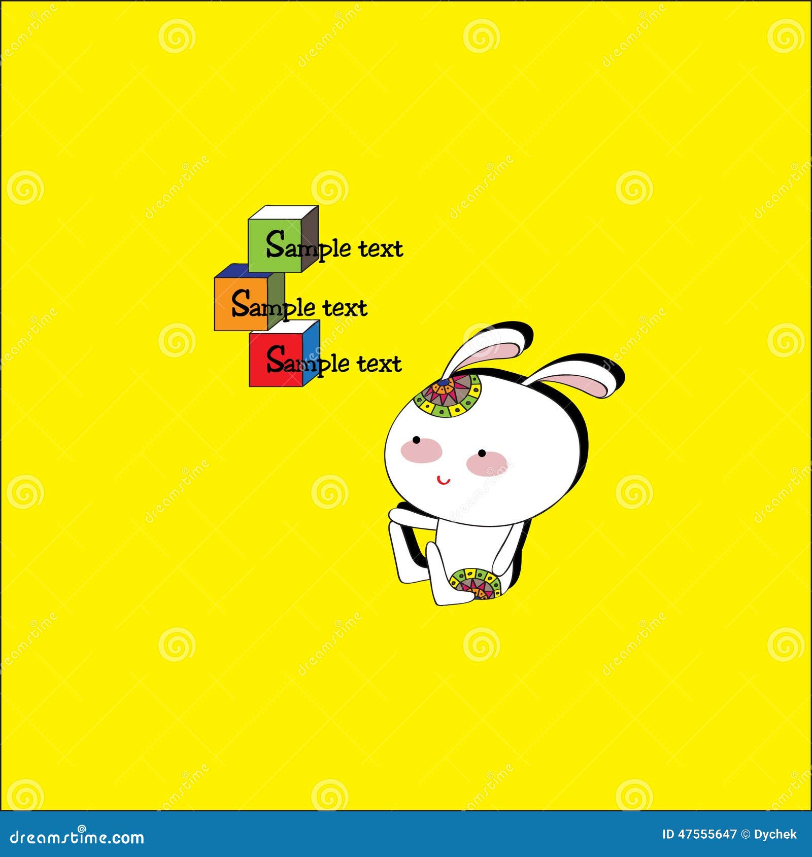 Little Rabbit and the Cubes Ilustración del Vector - Ilustración de ...