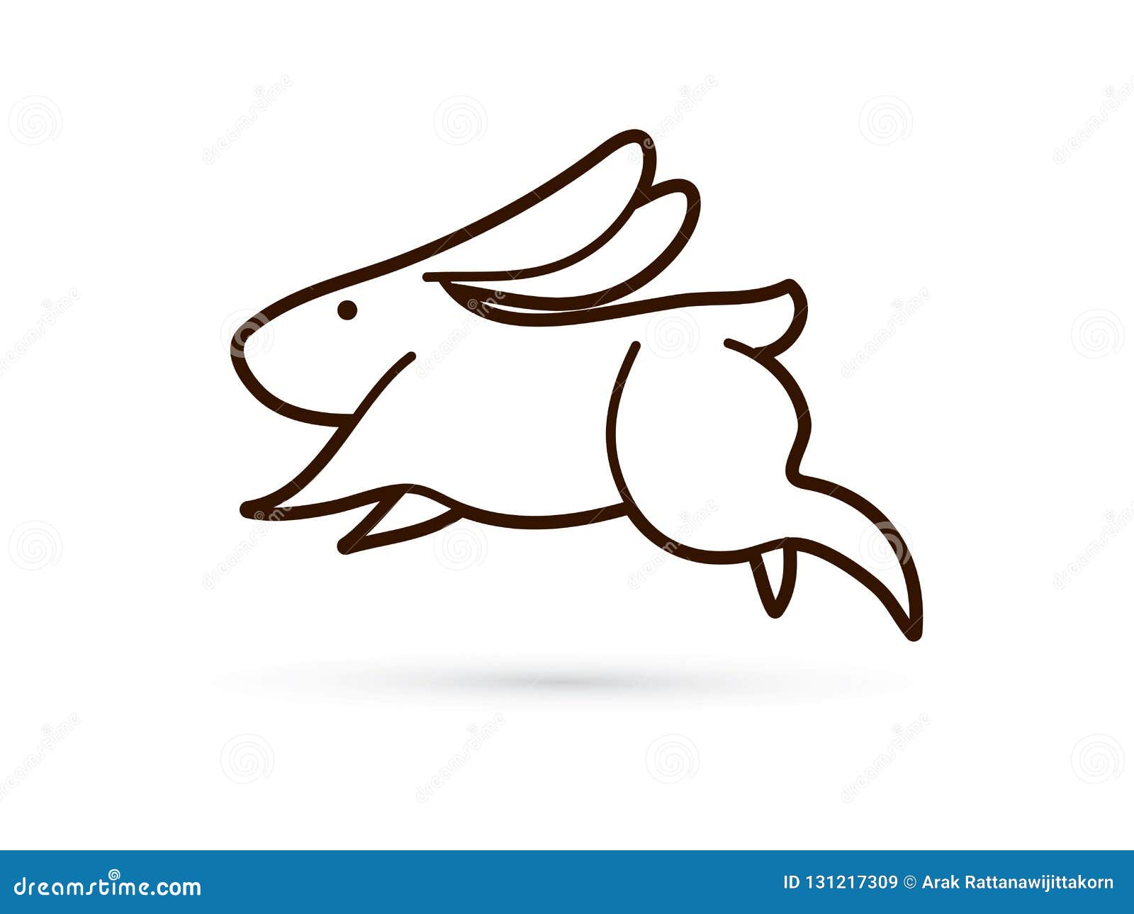 Little Rabbit Jumping Graphic Vector Stock Vector - Illustration of ...