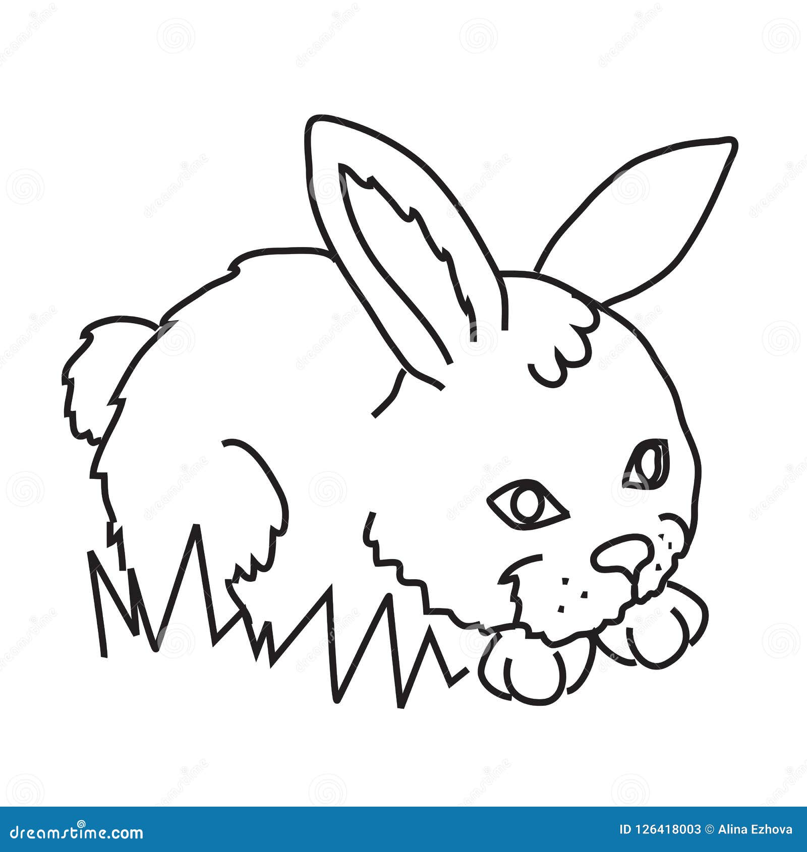 Little rabbit. Sketch stock vector. Illustration of cute - 126418003