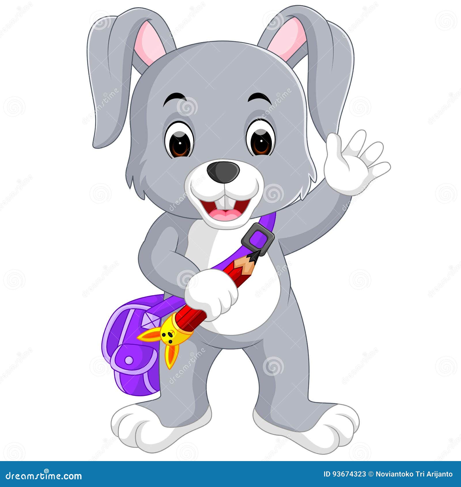 Little Rabbits Cartoon are Going To School Stock Vector - Illustration ...