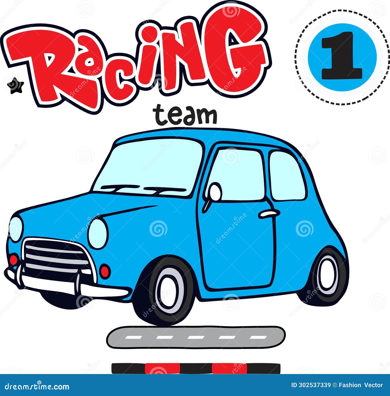 Little Racing Car Print Vector Art Stock Vector - Illustration of ...