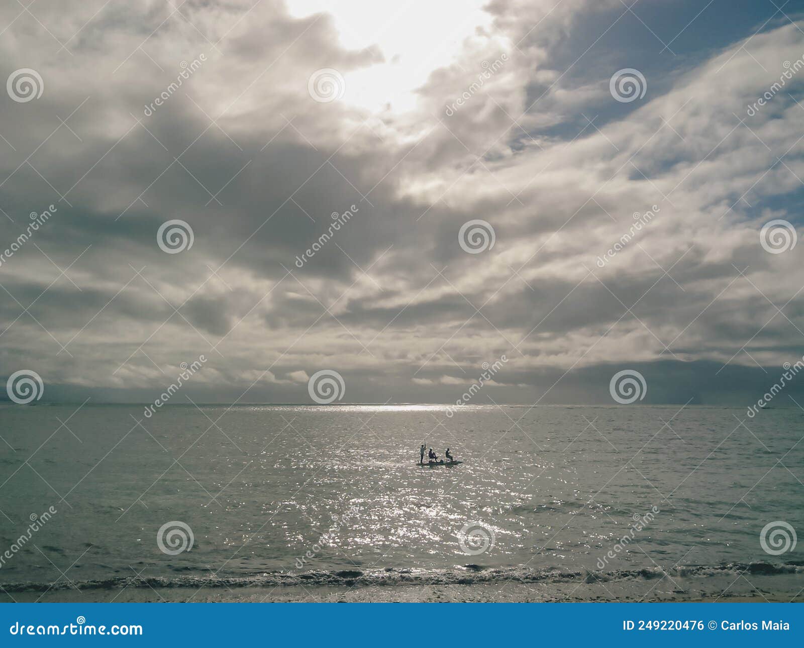 Small Raft in the Sea Under the Noble Sky Stock Photo - Image of ...