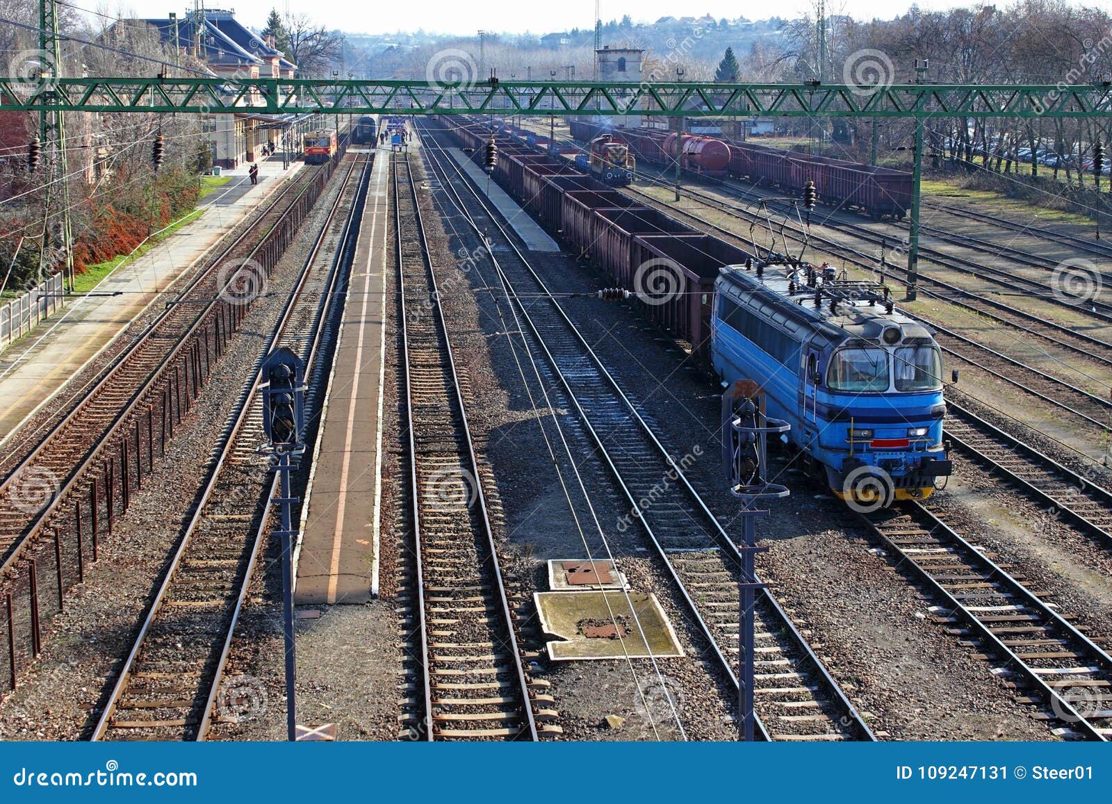 Little Railway Station from Above Stock Image - Image of line, station ...