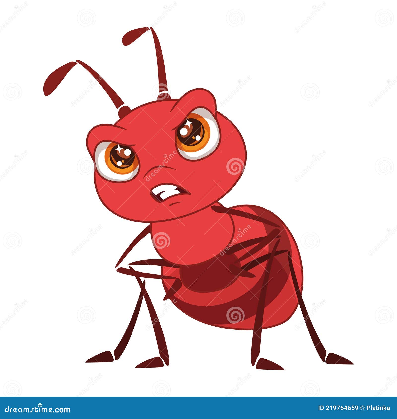 Little red ant is angry stock vector. Illustration of kids - 219764659