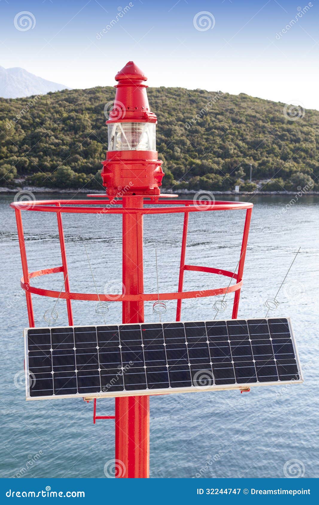 Little Red Beacon, Solar Powered Stock Image - Image of beach ...