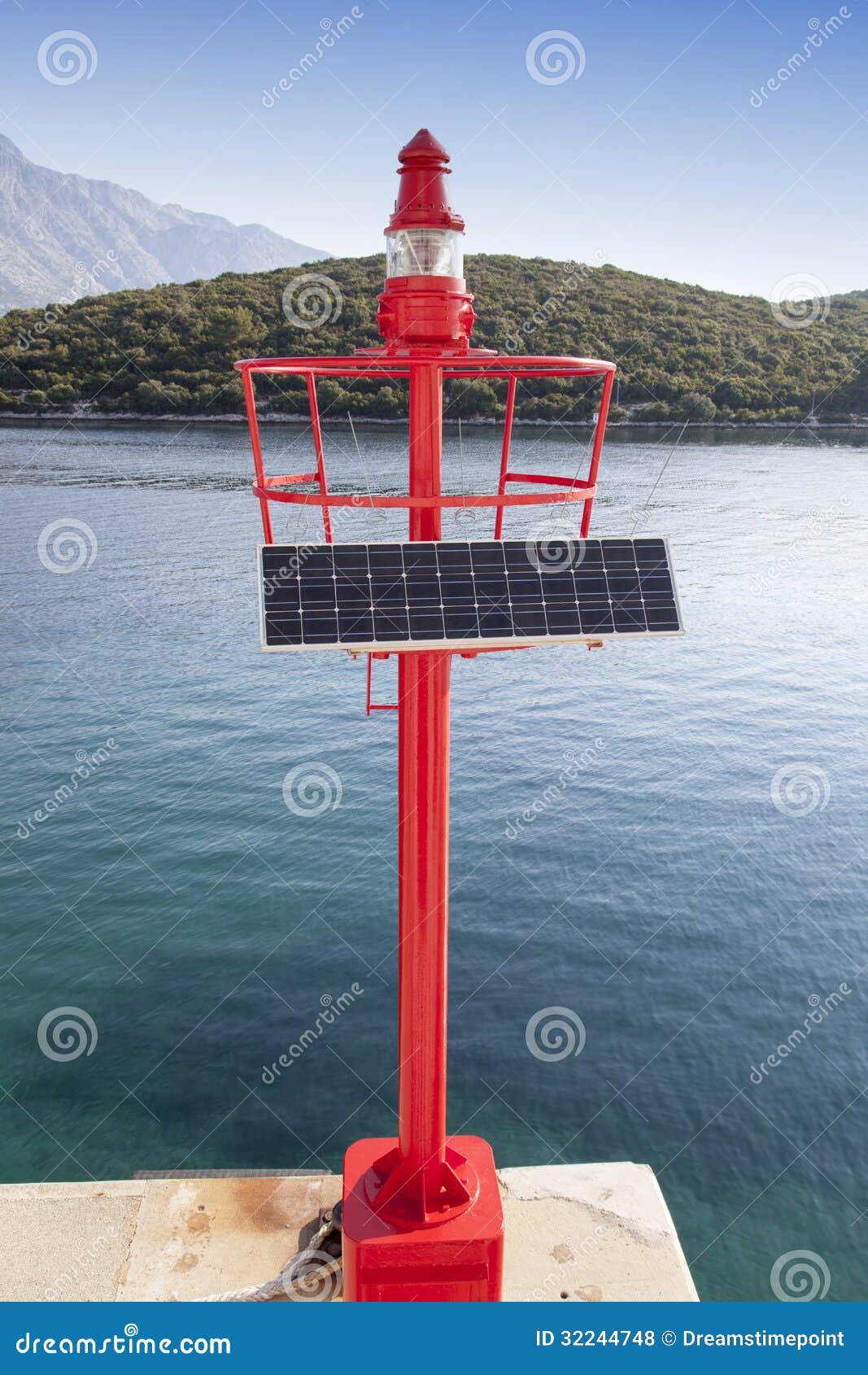 Little Red Beacon, Solar Powered Stock Photo - Image of conductor ...