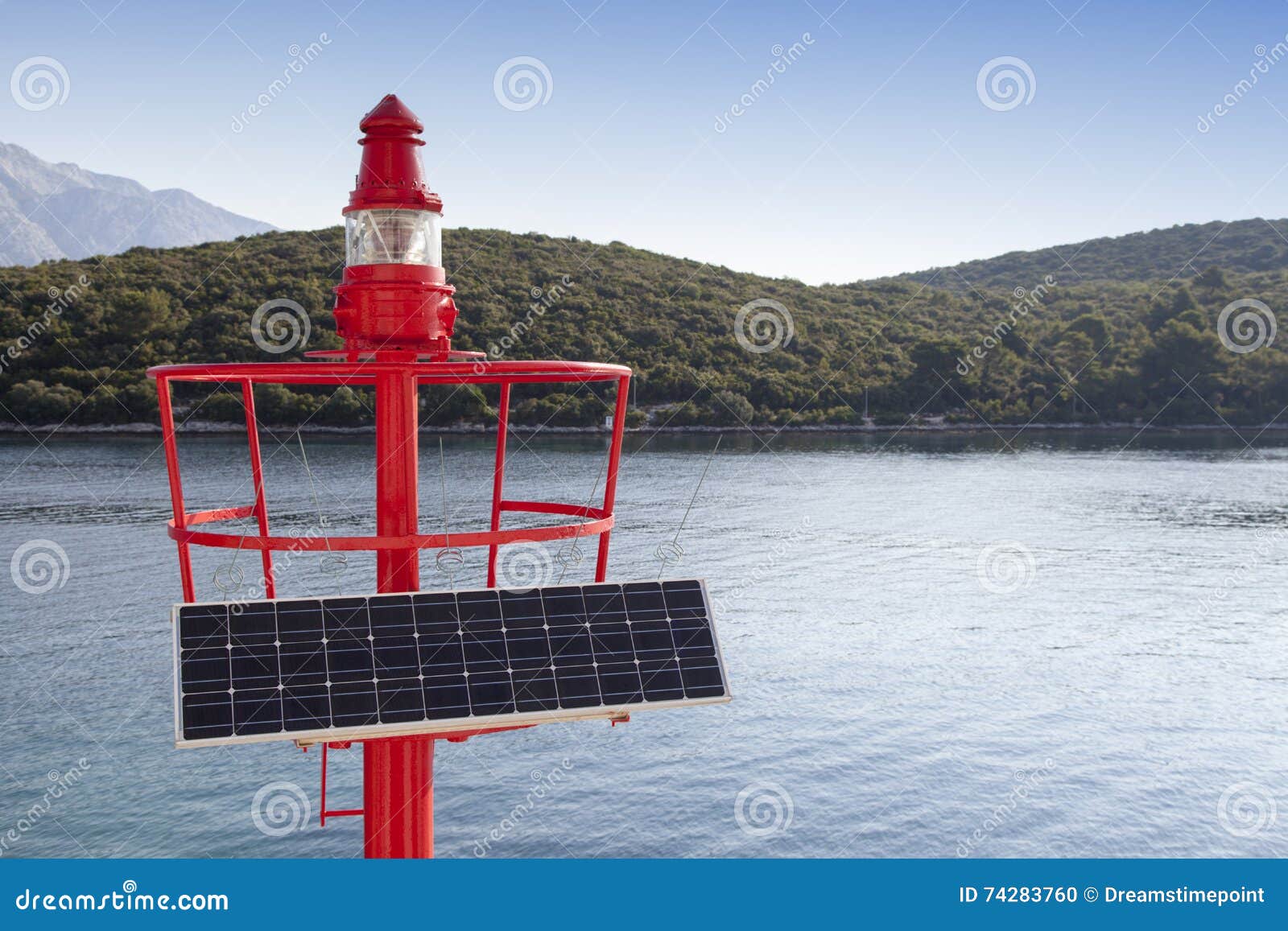 Little Red Beacon, Solar Powered Stock Photo - Image of lighthouse ...