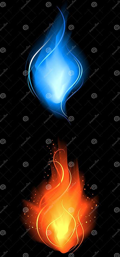Little red and blue fire stock vector. Illustration of energy - 21162097