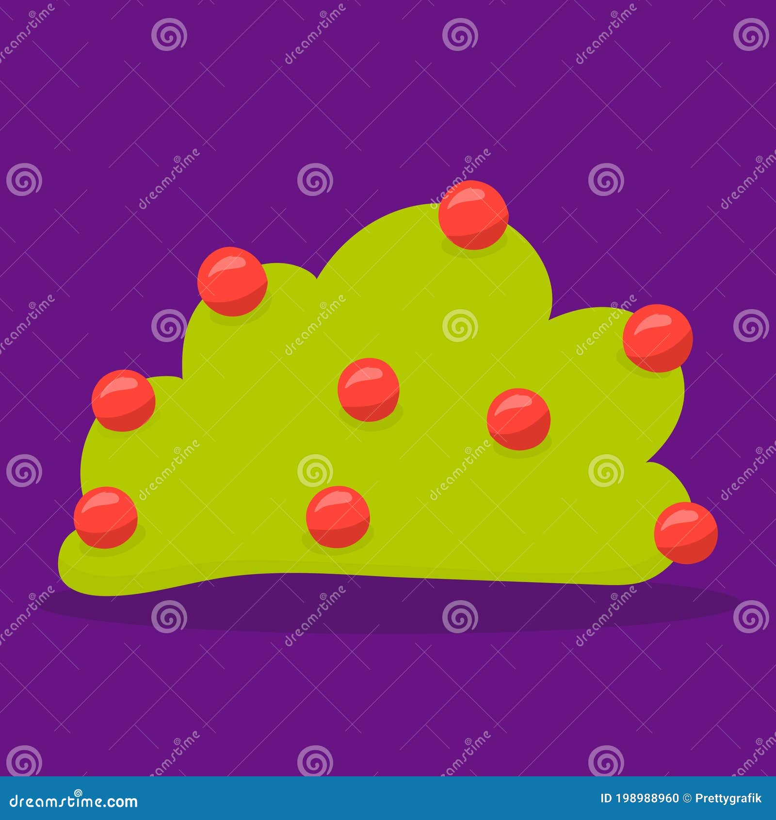 Little Red Bushes 08 stock vector. Illustration of vector - 198988960