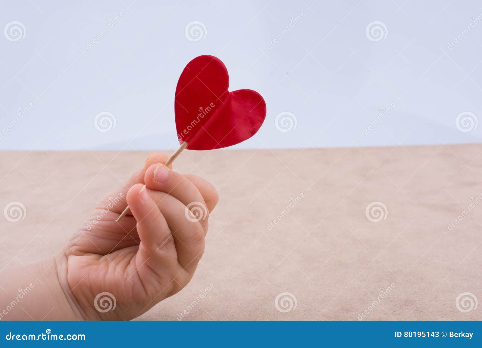Little Red Color Heart Shape in Hand Stock Image - Image of shape ...