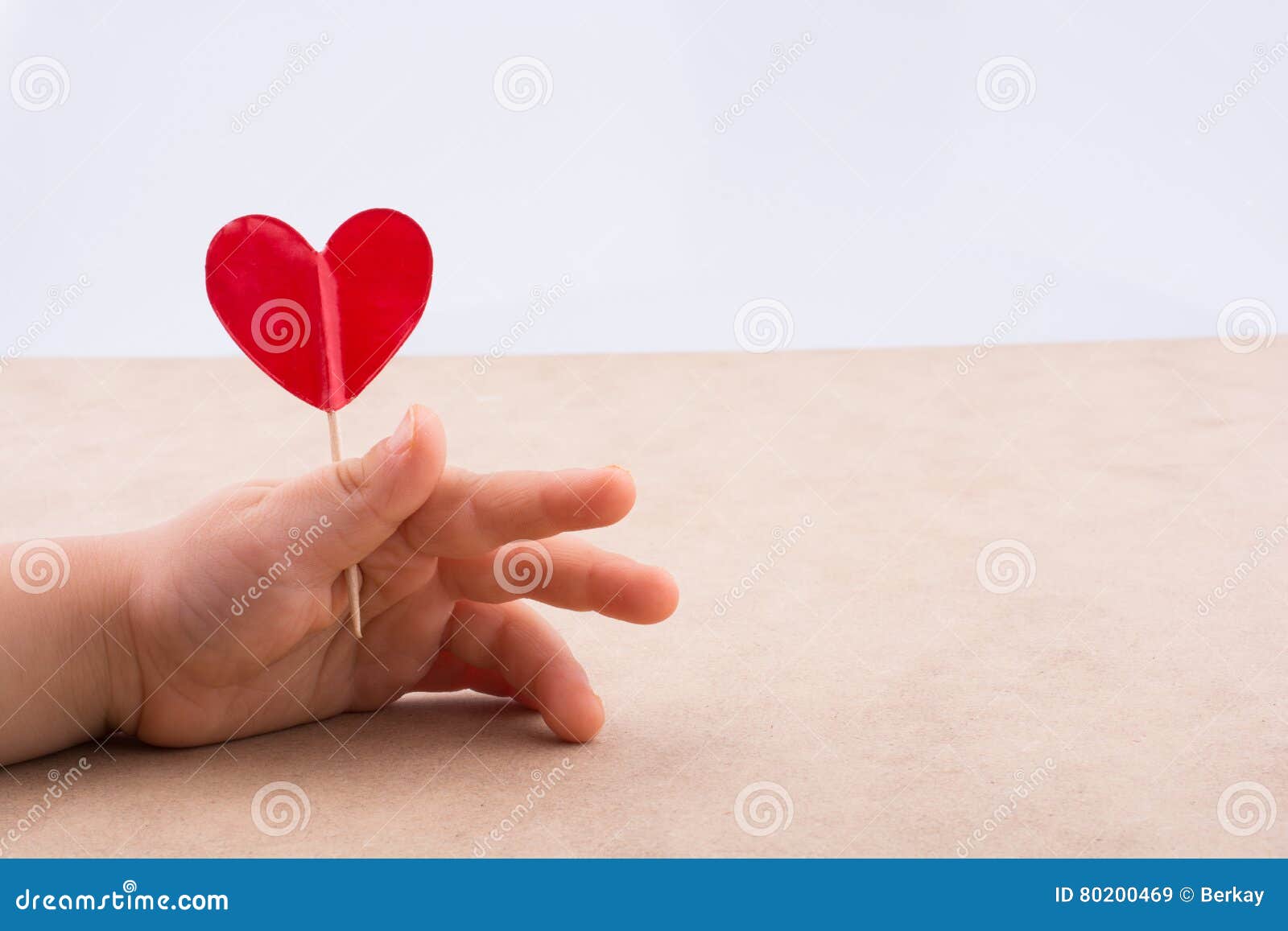 Little Red Color Heart Shape in Hand Stock Image - Image of love ...