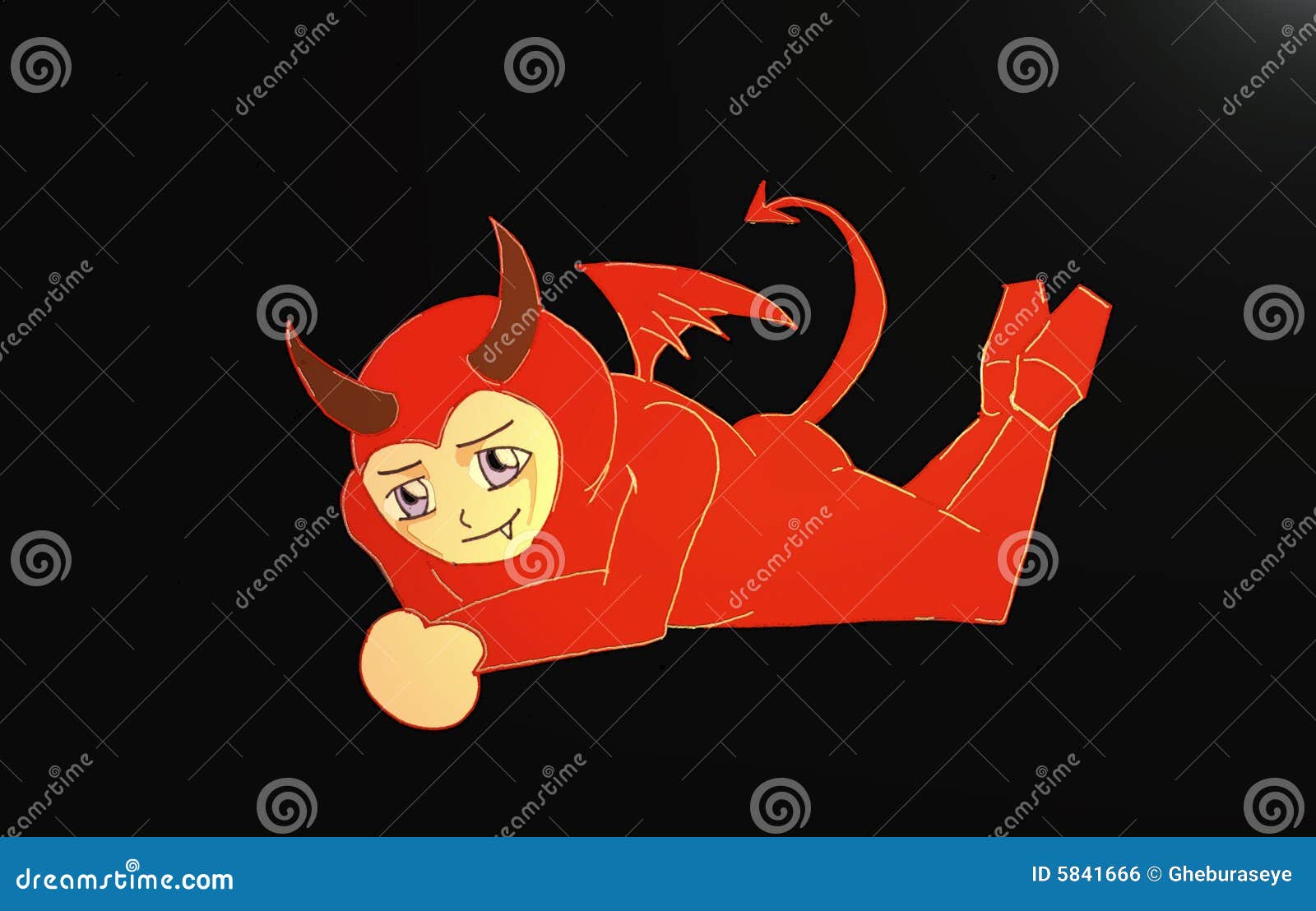 Little red devil stock illustration. Illustration of artwork - 5841666