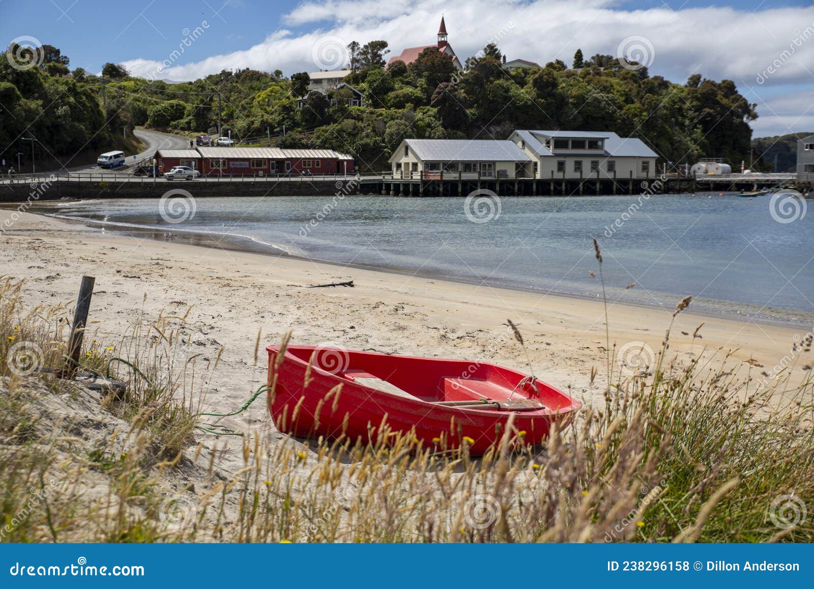 Little Red Dinghy stock photo. Image of thompson, coastal - 238296158