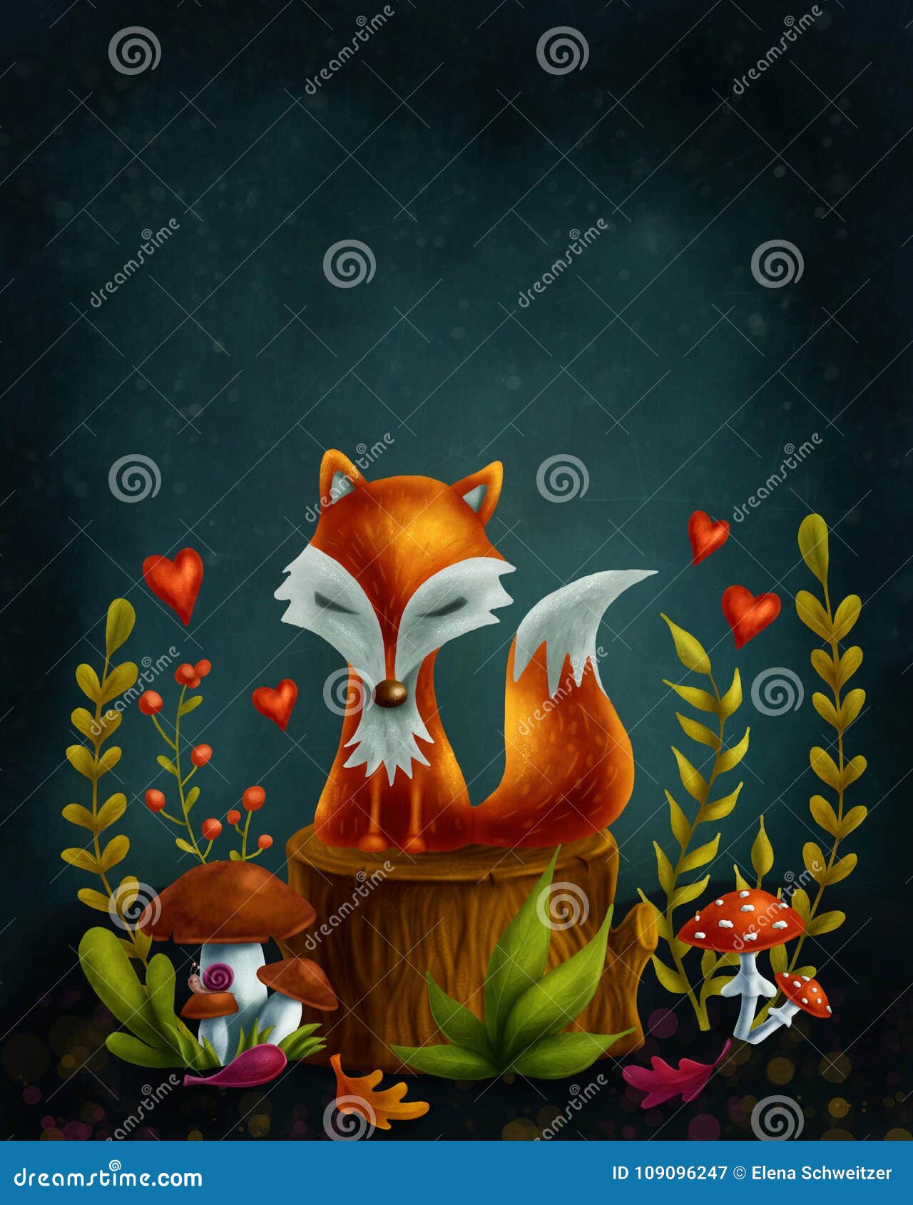 Little red fox stock illustration. Illustration of autumn - 109096247