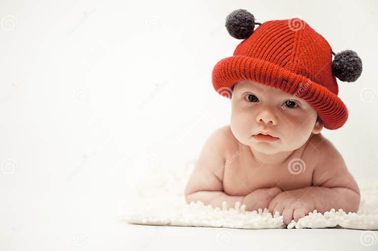 The little red hat stock image. Image of innocence, portrait - 19583497