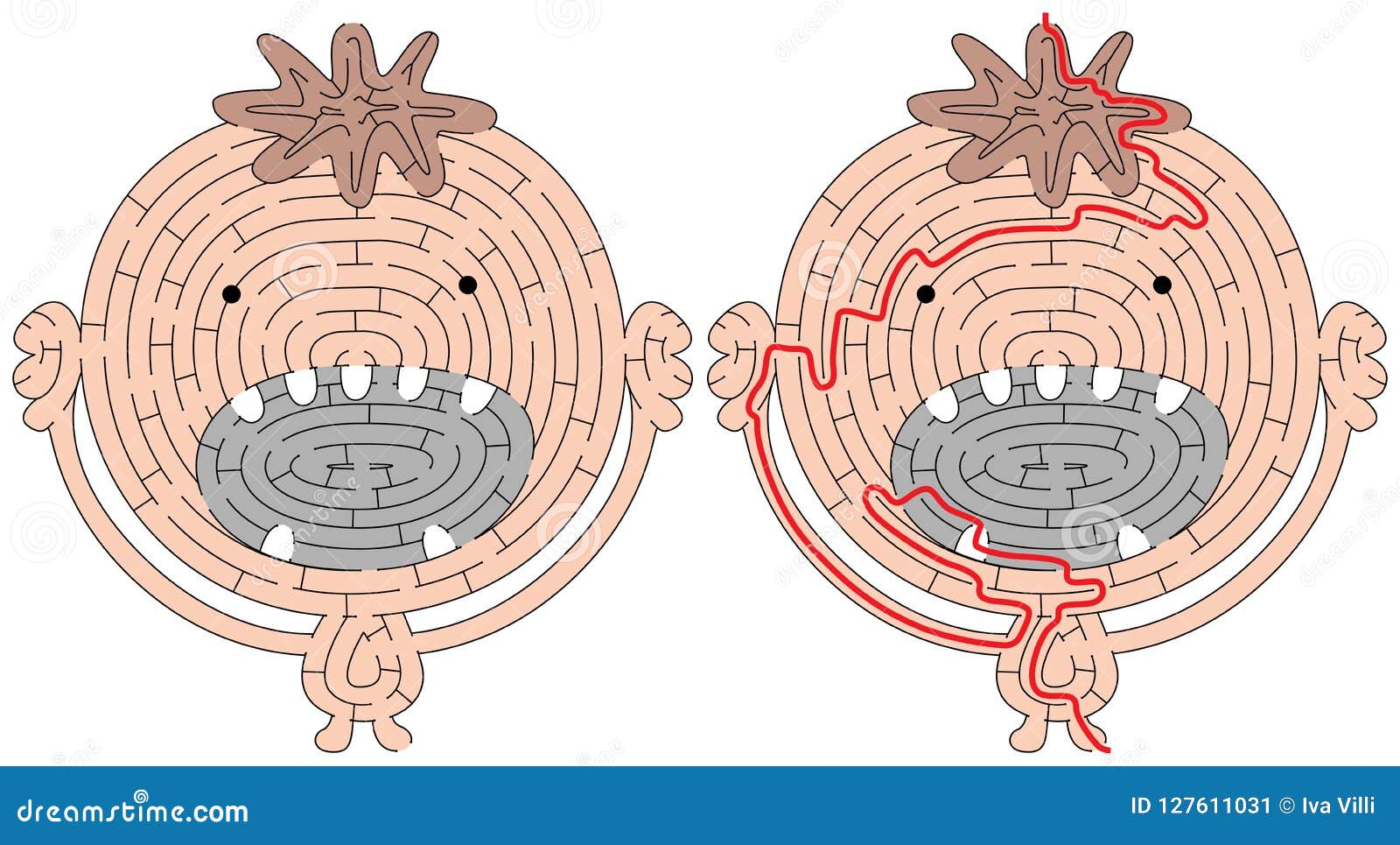 Little monster maze stock vector. Illustration of drawing - 127611031