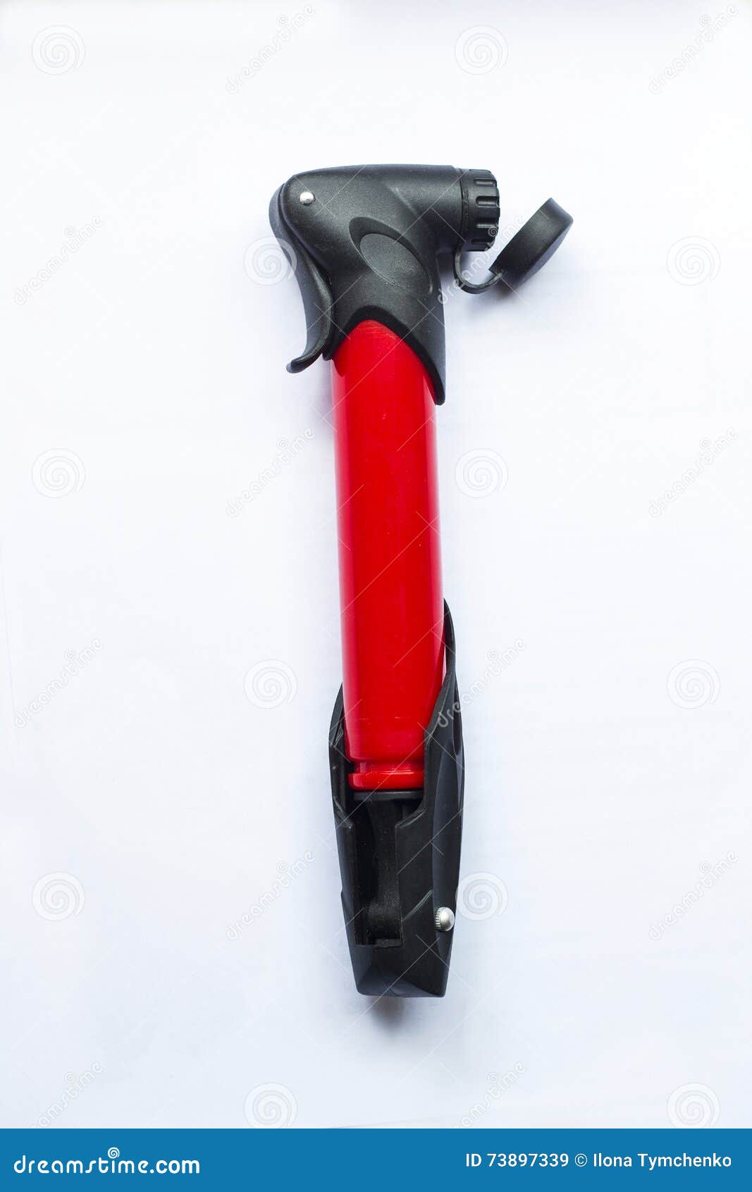 Little Red Pump for Bicycle Tool Stock Image - Image of tools, inflate ...