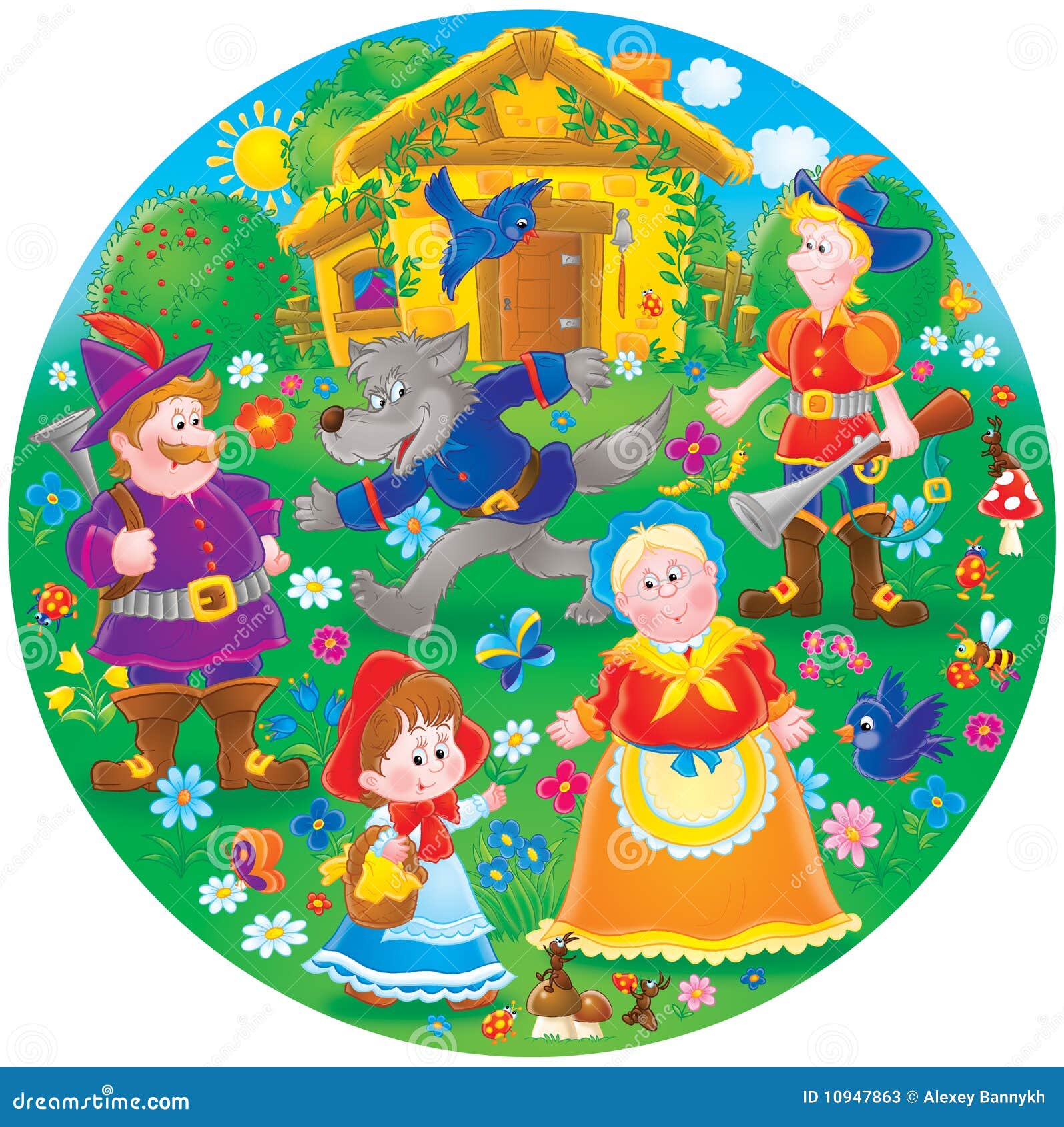 Little Red Riding Hood stock illustration. Illustration of fairytale ...