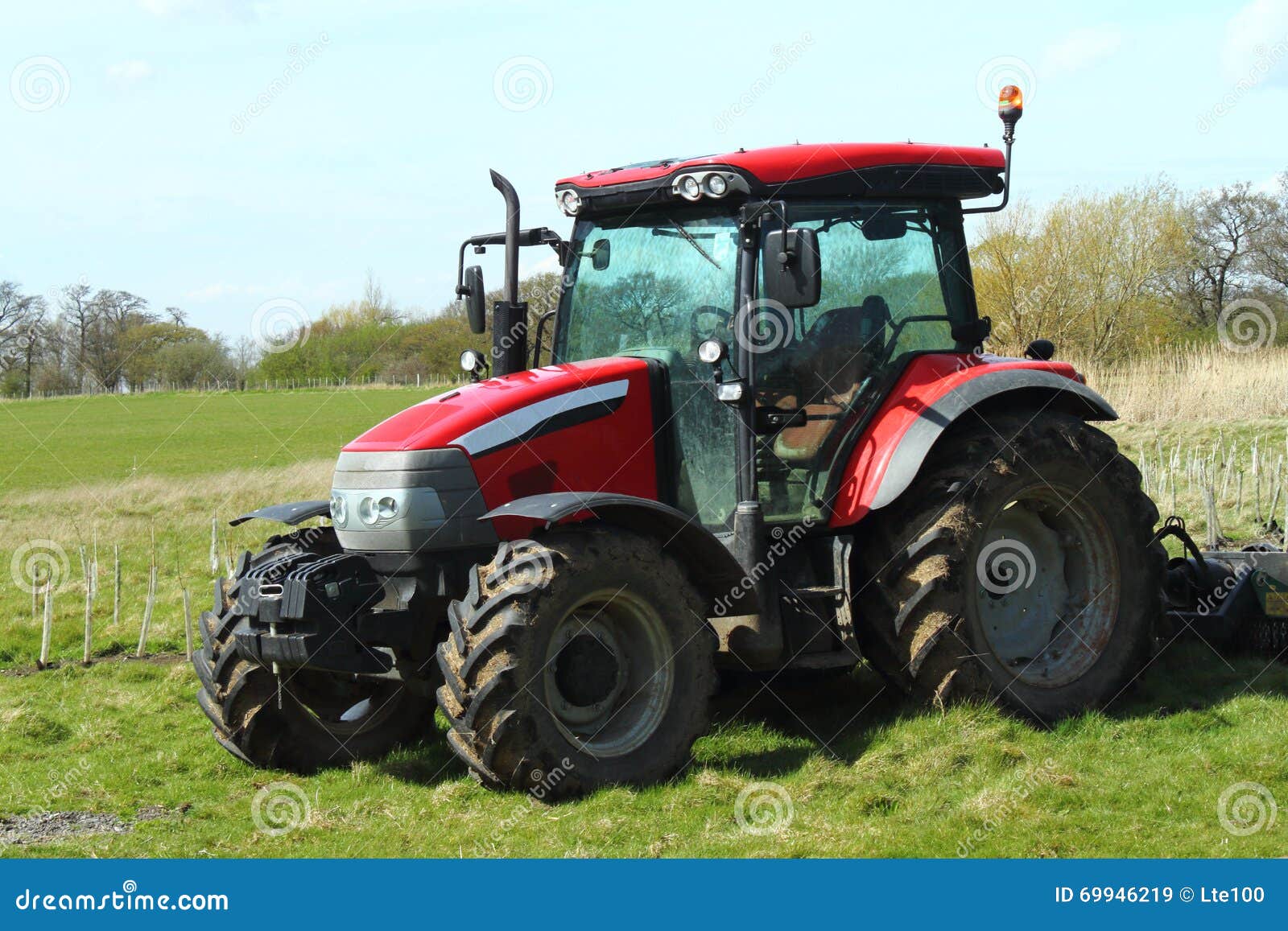 Little red tractor stock image. Image of crops, machine - 69946219