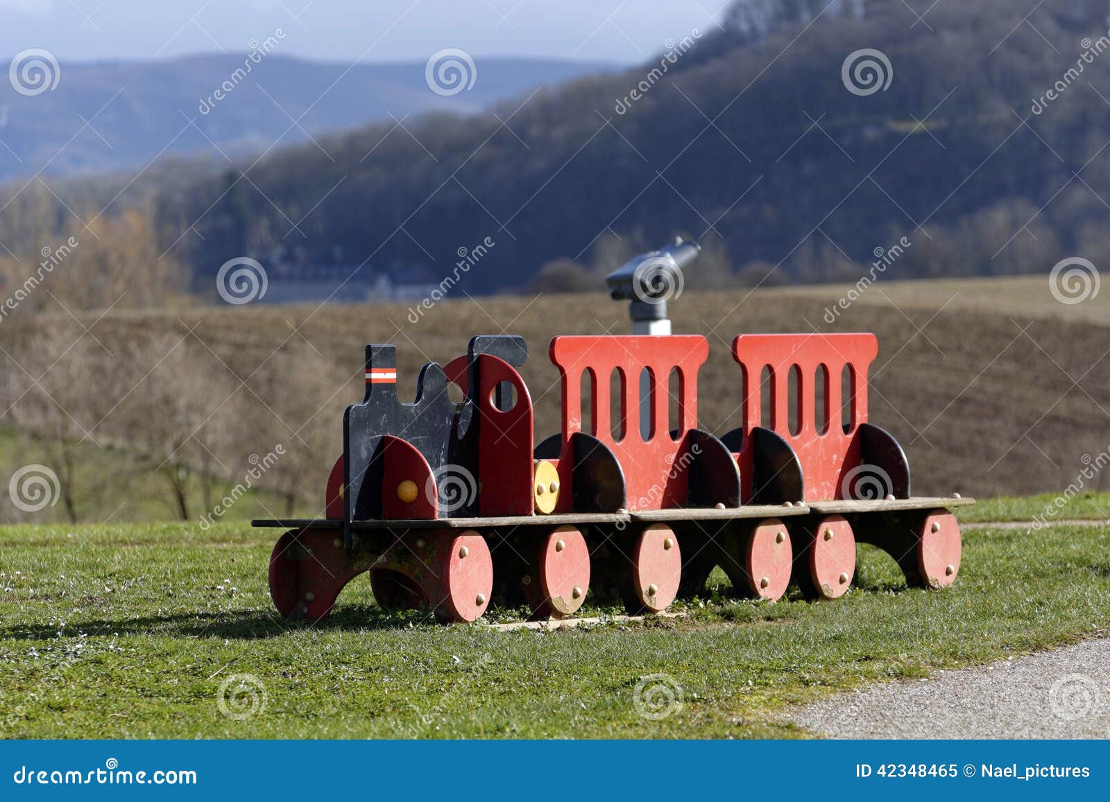 The little red train stock image. Image of color, wood - 42348465