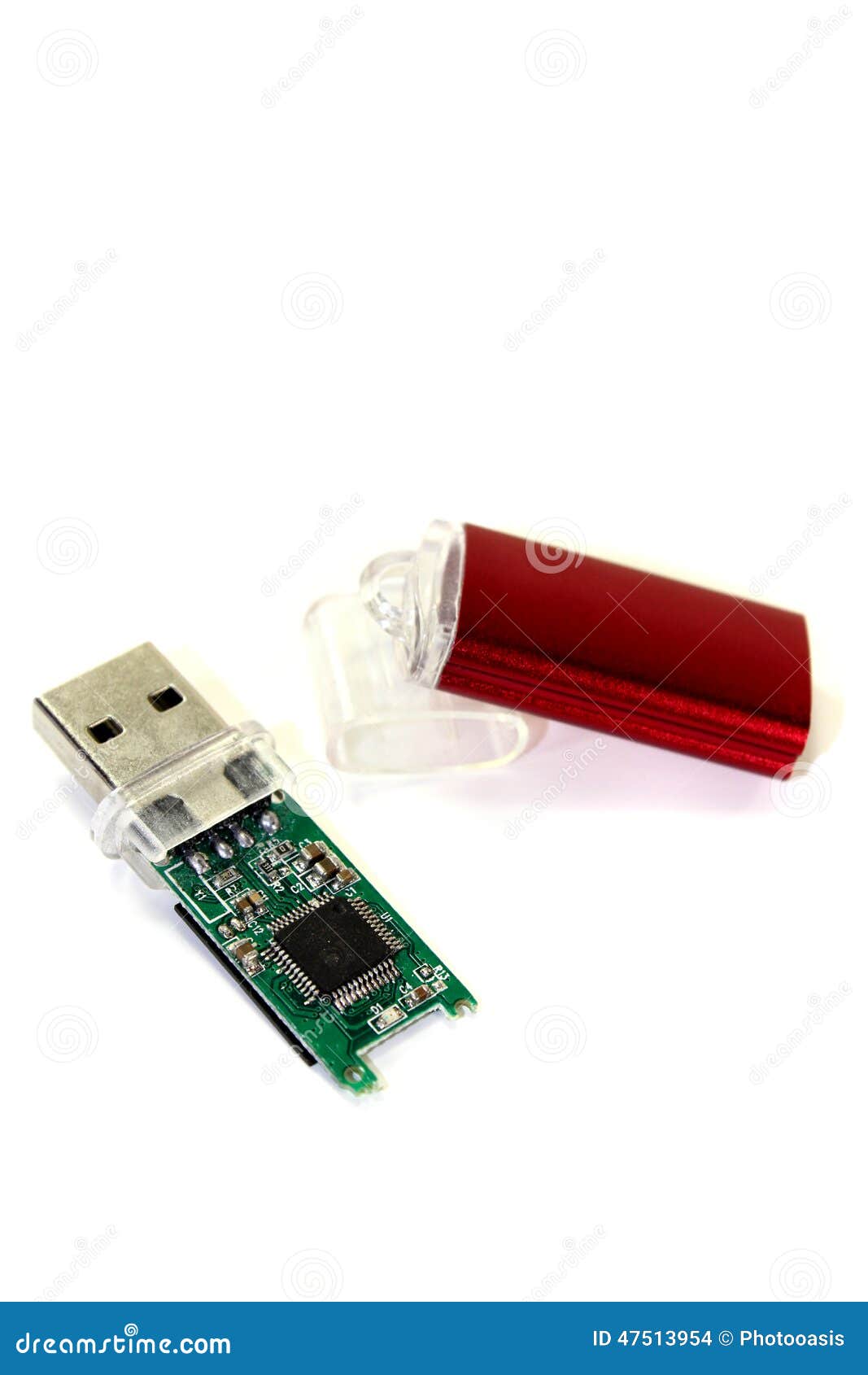 Little red USB flash drive stock photo. Image of board - 47513954