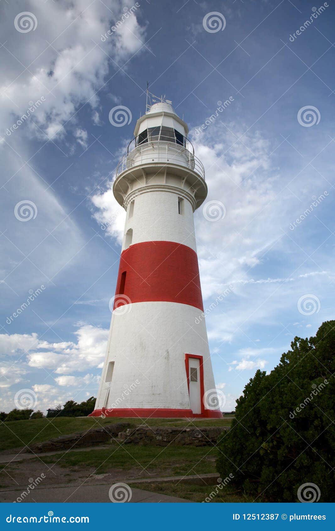 Little Red and White Striped Lighthouse, Tasmania Stock Image - Image ...