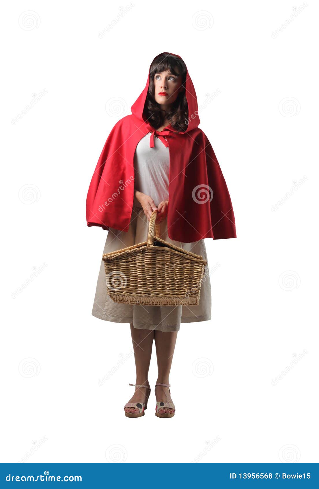 Little Riding Red Hood stock photo. Image of walk, fear - 13956568