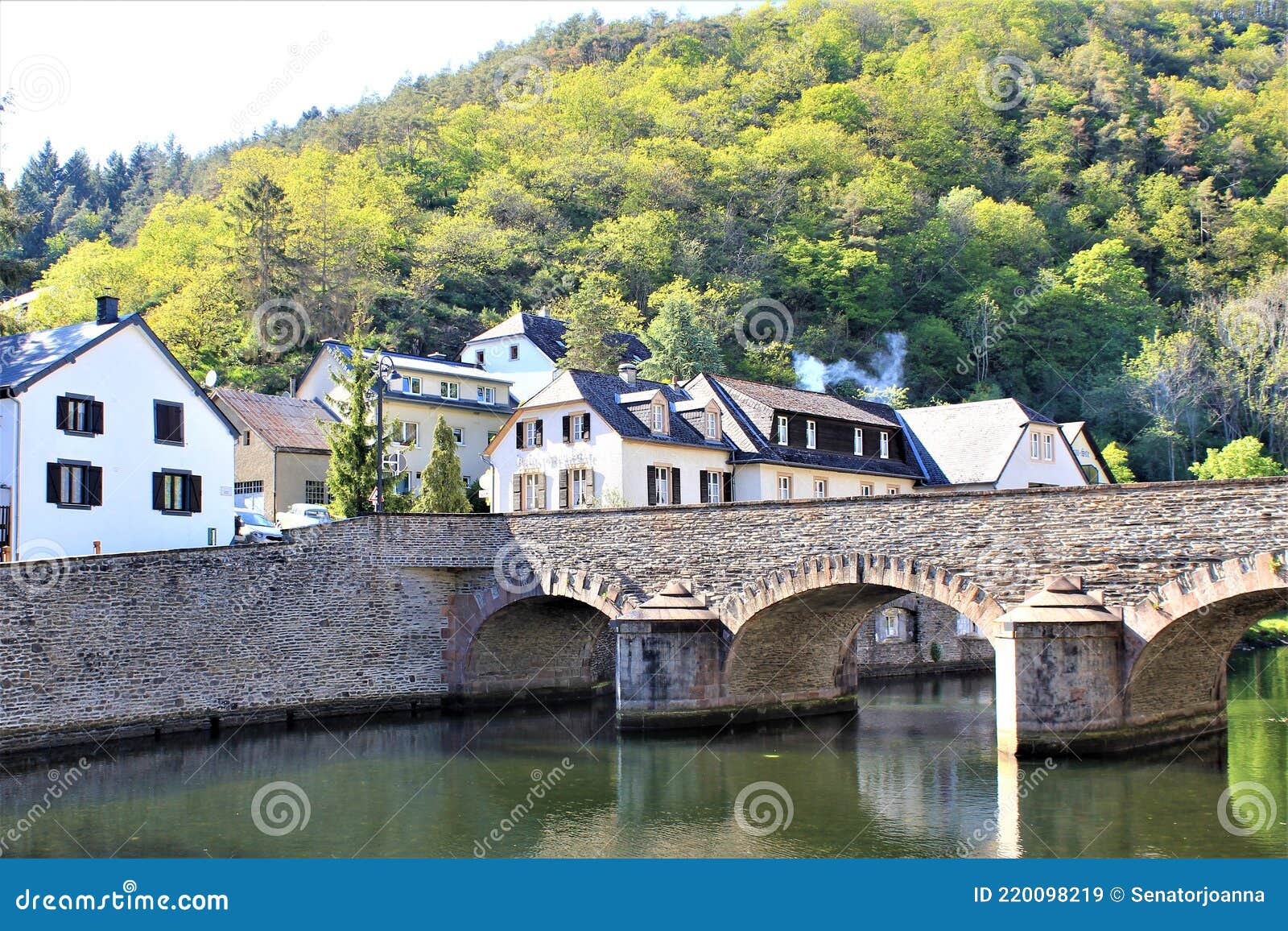 Esch Sur Sure by the Sauer River in the Luxembourg Stock Image - Image ...