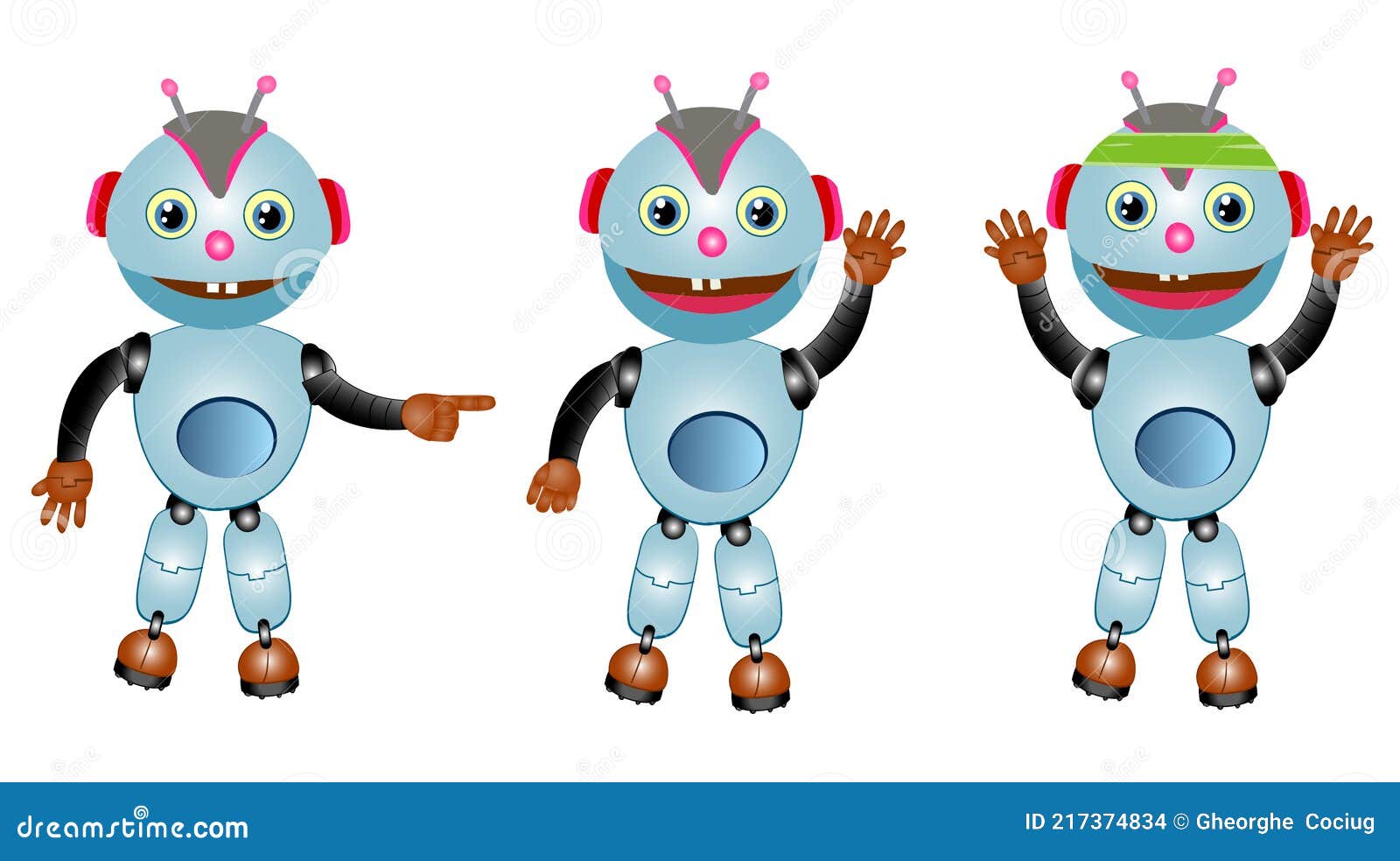 Little robot 2. stock vector. Illustration of cute, fiction - 217374834