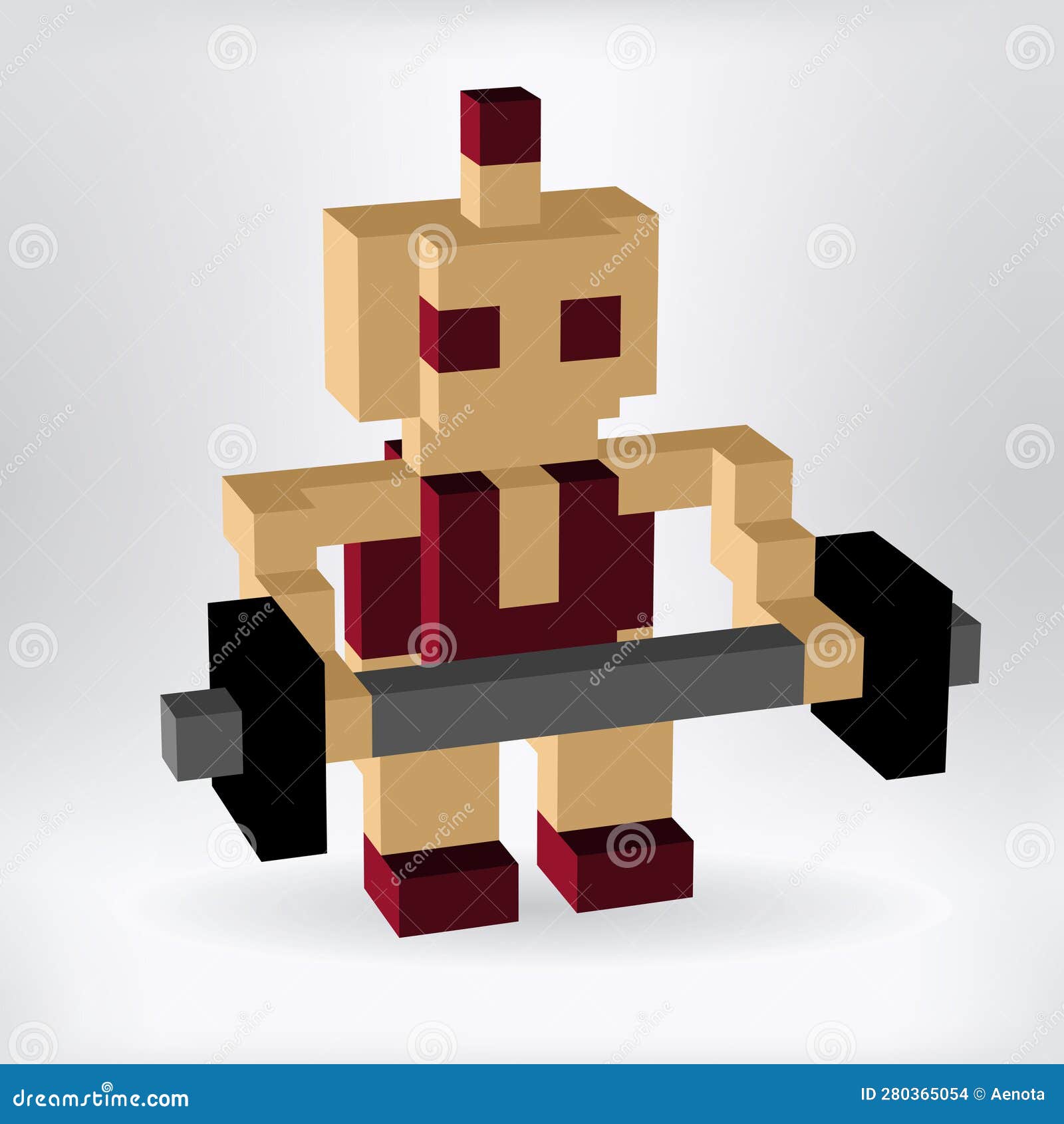 Little Robot - 3D Pixel Art for Design Project Stock Vector ...