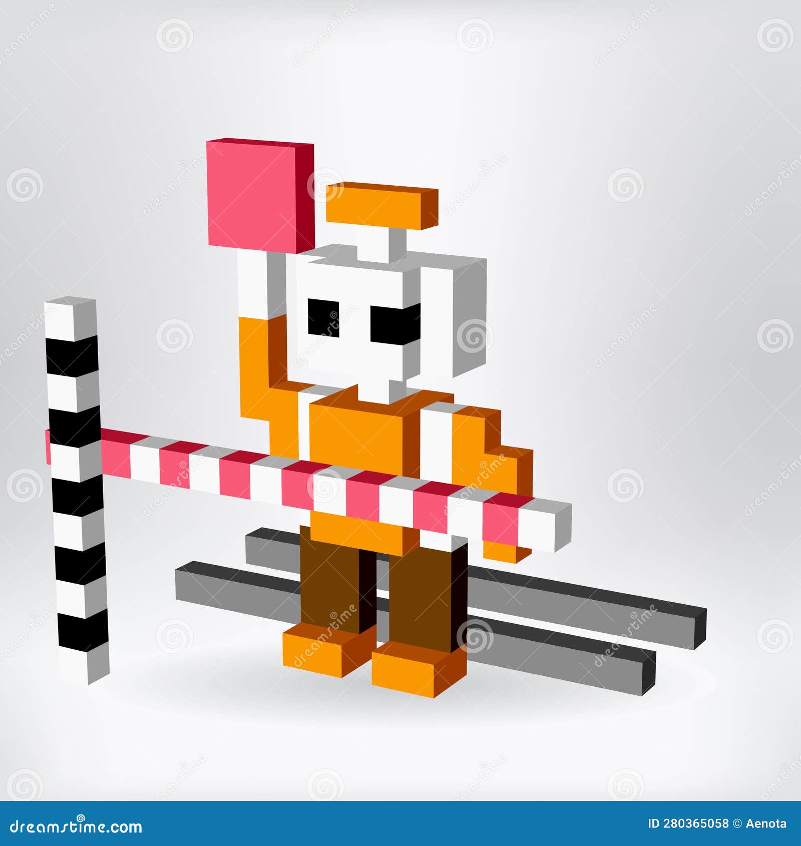 Little Robot - 3D Pixel Art for Design Project Stock Vector ...