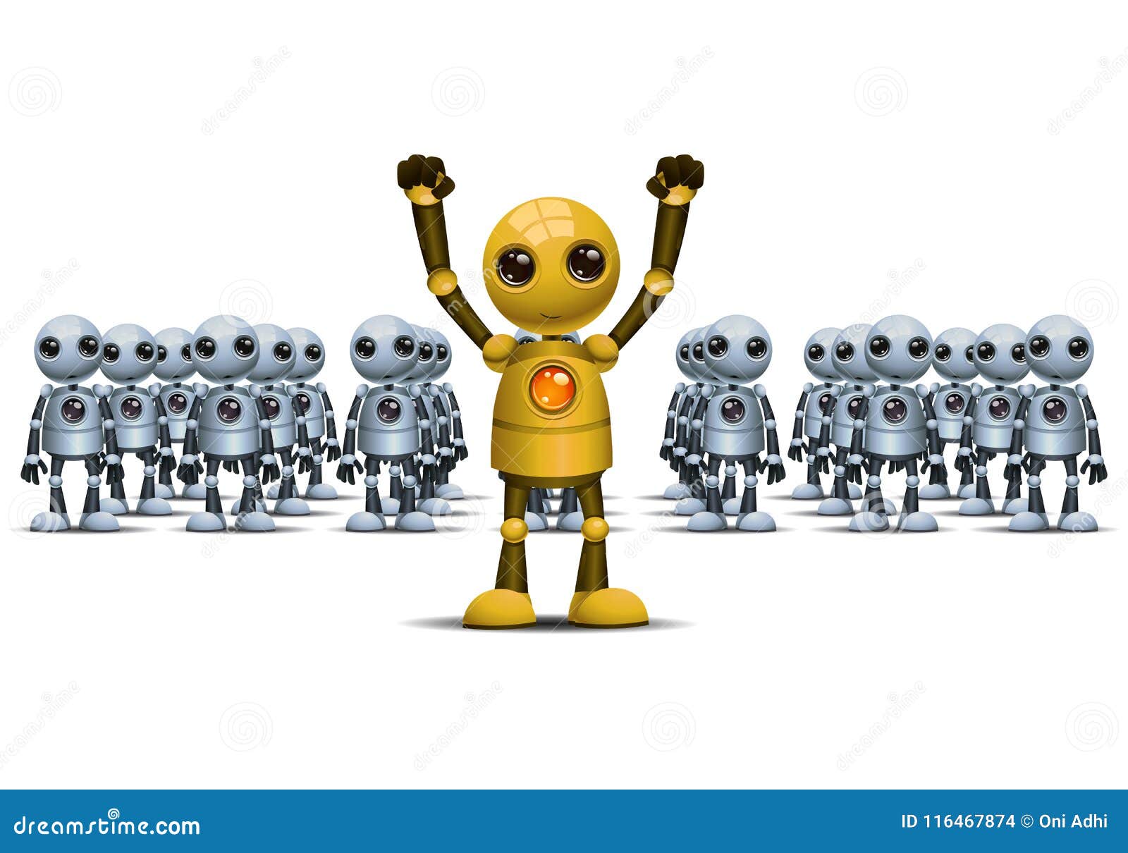 Little Robot Be Different Winning on Group Stock Vector - Illustration ...