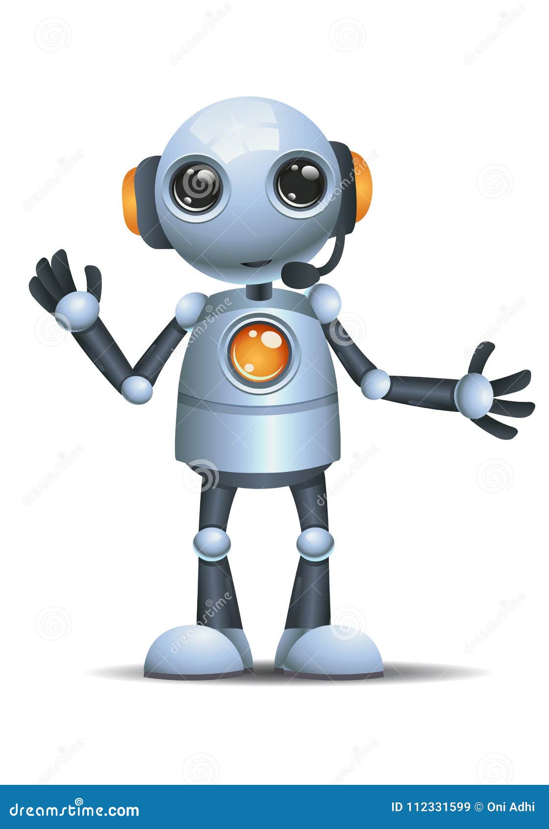 Little Robot Call Service Operator Stock Vector - Illustration of ...