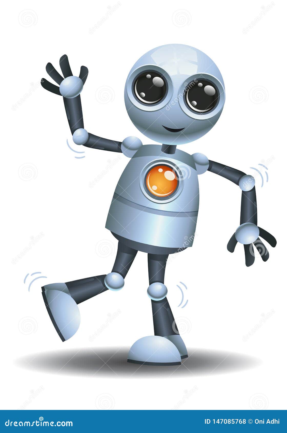 Excited Robot Humanoid Mascot Vector Cartoon Illustration ...