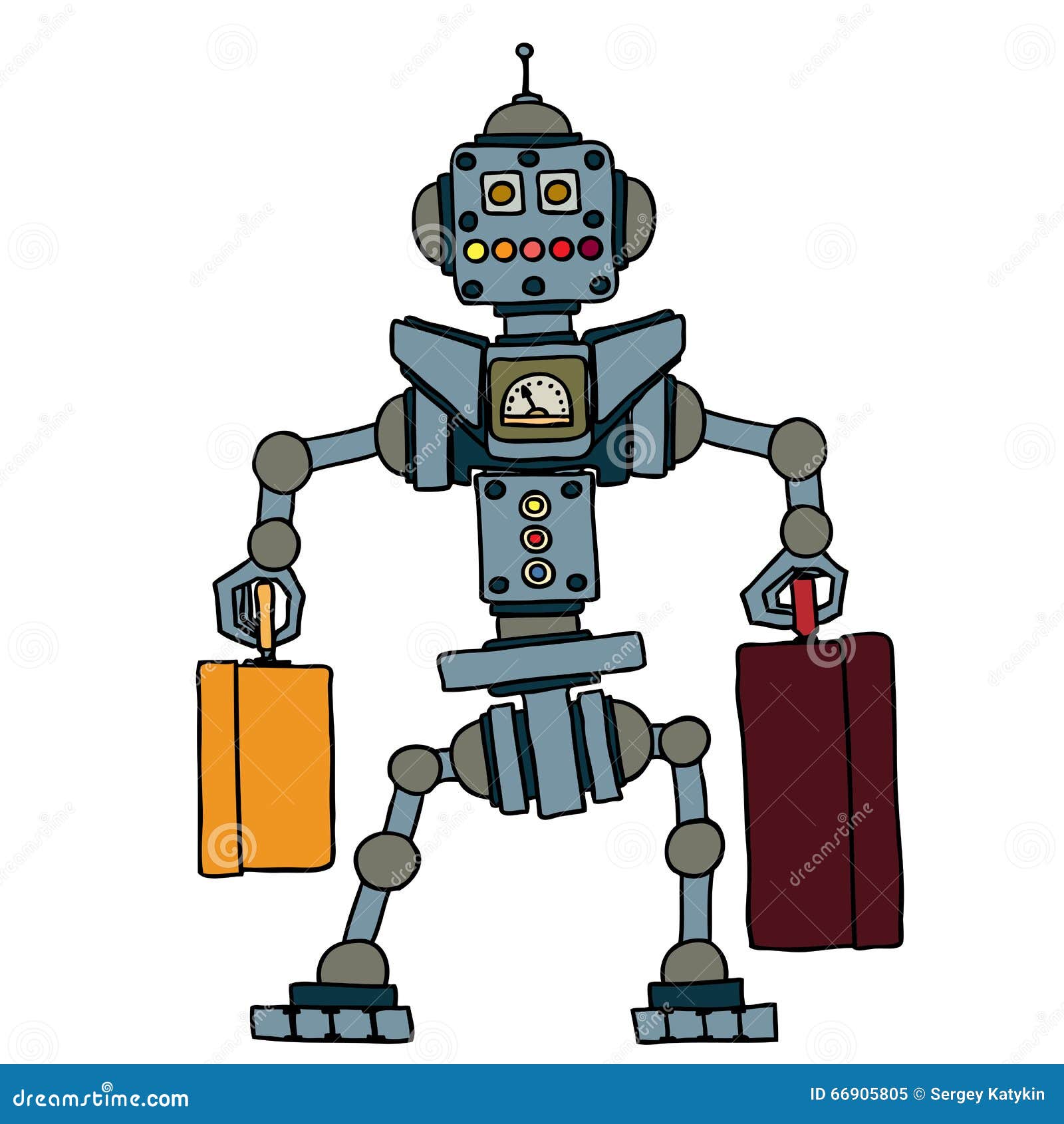 Little Robot, Electronic, Computer Device. Stock Vector - Illustration ...