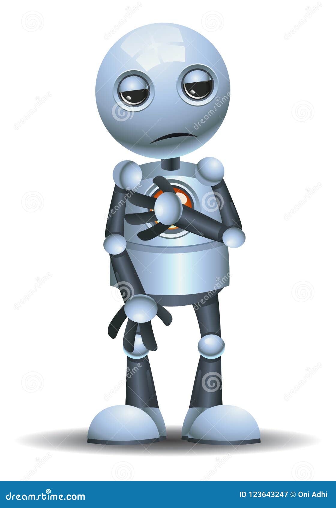 Little Robot Emotion in Sad Stock Vector - Illustration of action ...
