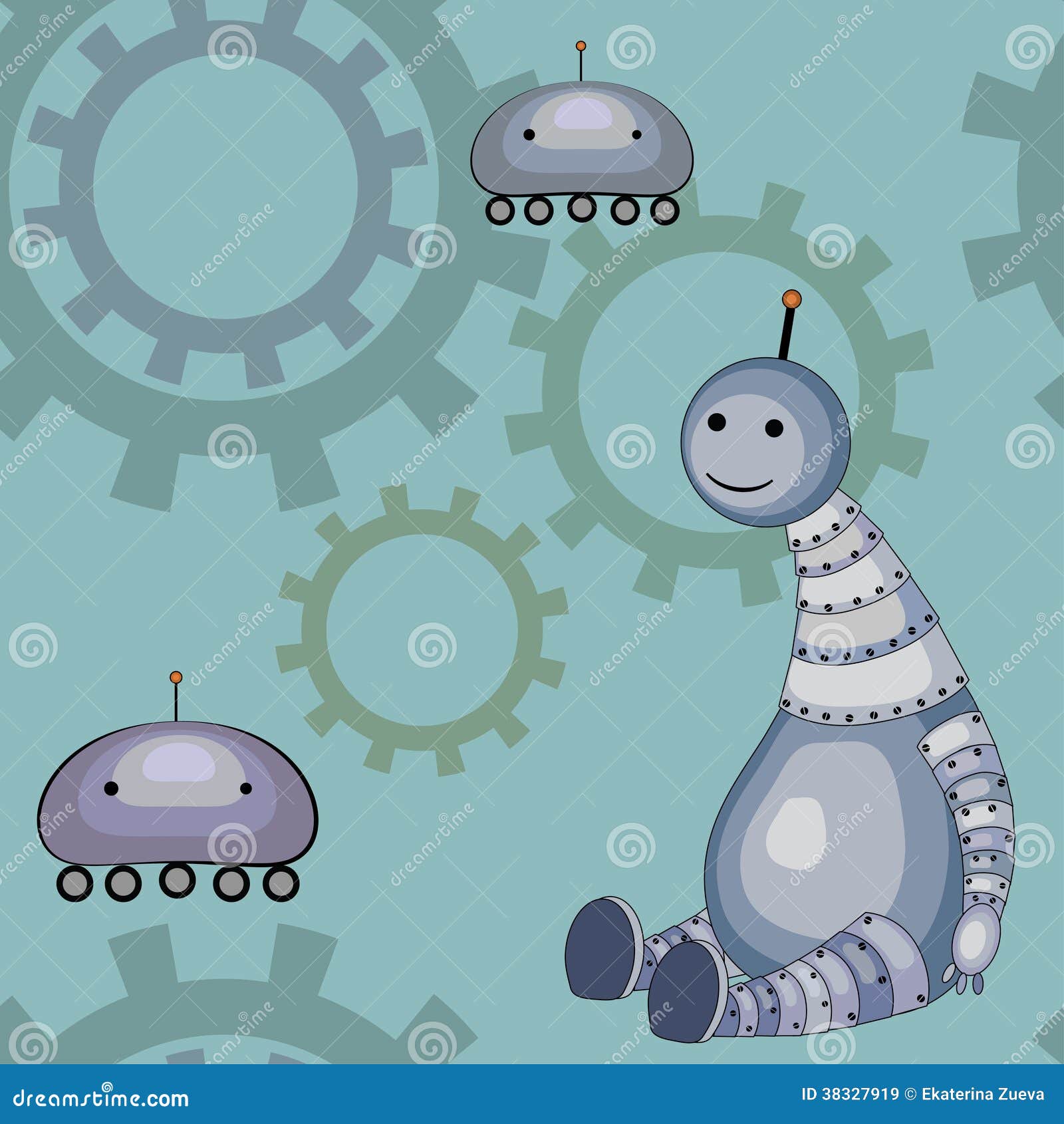 Little Robots Cartoon Vector | CartoonDealer.com #38327919