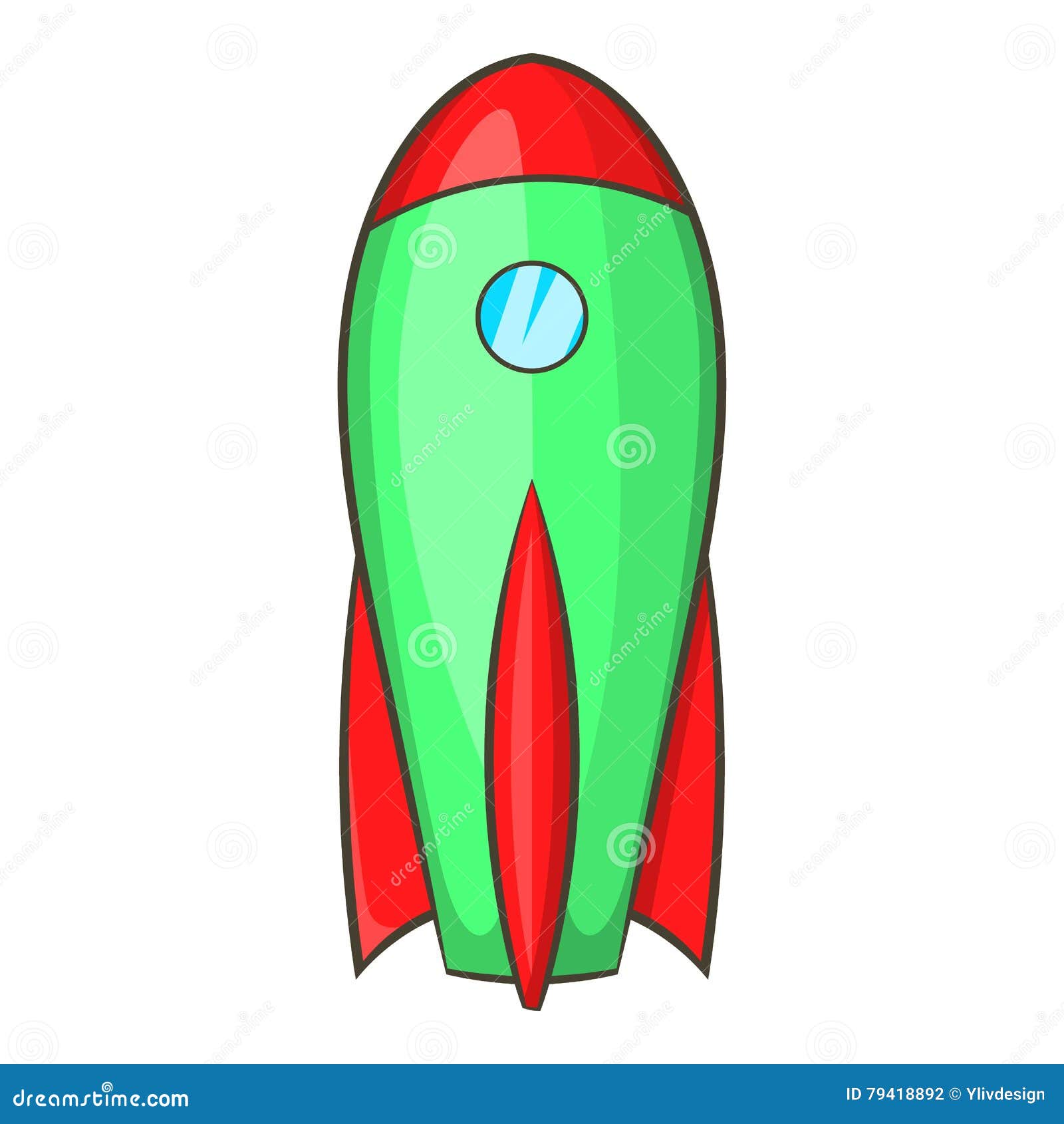 Little Rocket Icon, Cartoon Style Stock Vector - Illustration of ...