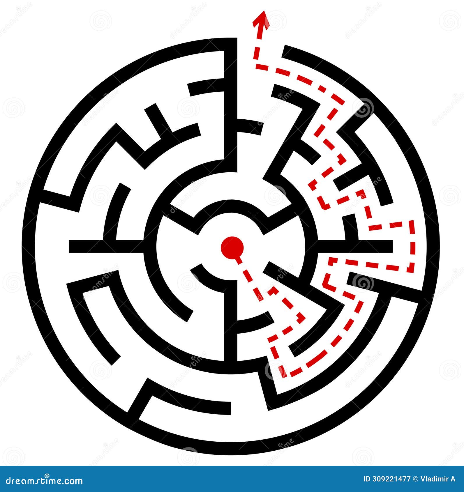 Little Round Vector Labirinth. Vector Easy Black Circle Maze on White ...