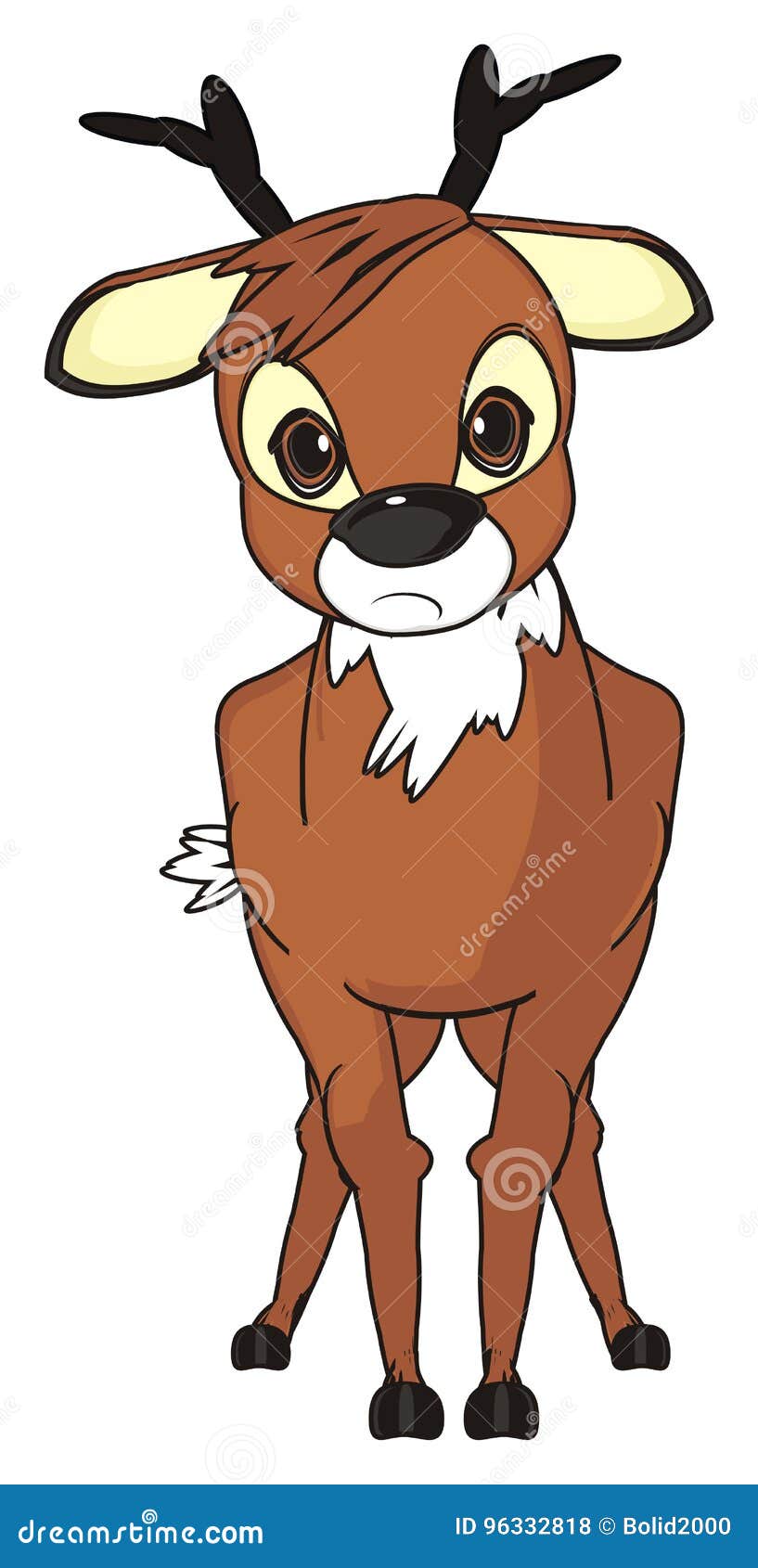 Little sad deer stock illustration. Illustration of funny - 96332818