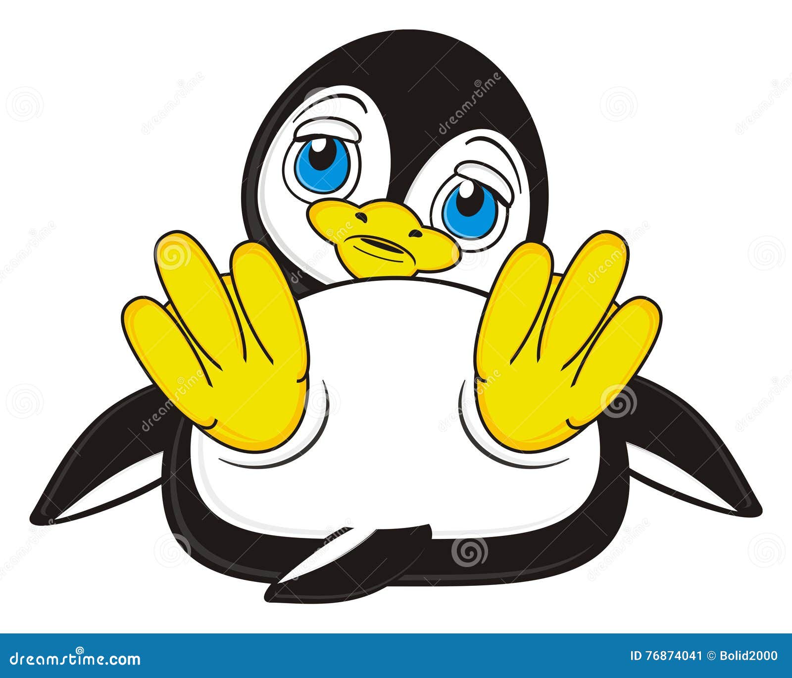 Little sad penguin stock illustration. Illustration of character - 76874041