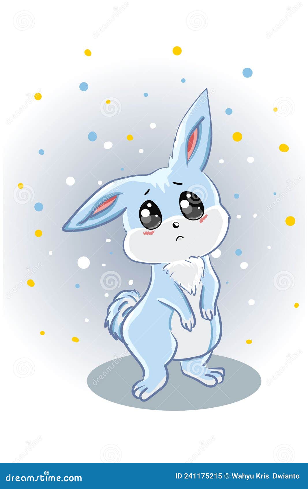 A Little Sad Rabbit Cartoon Vector Illustration Stock Vector ...